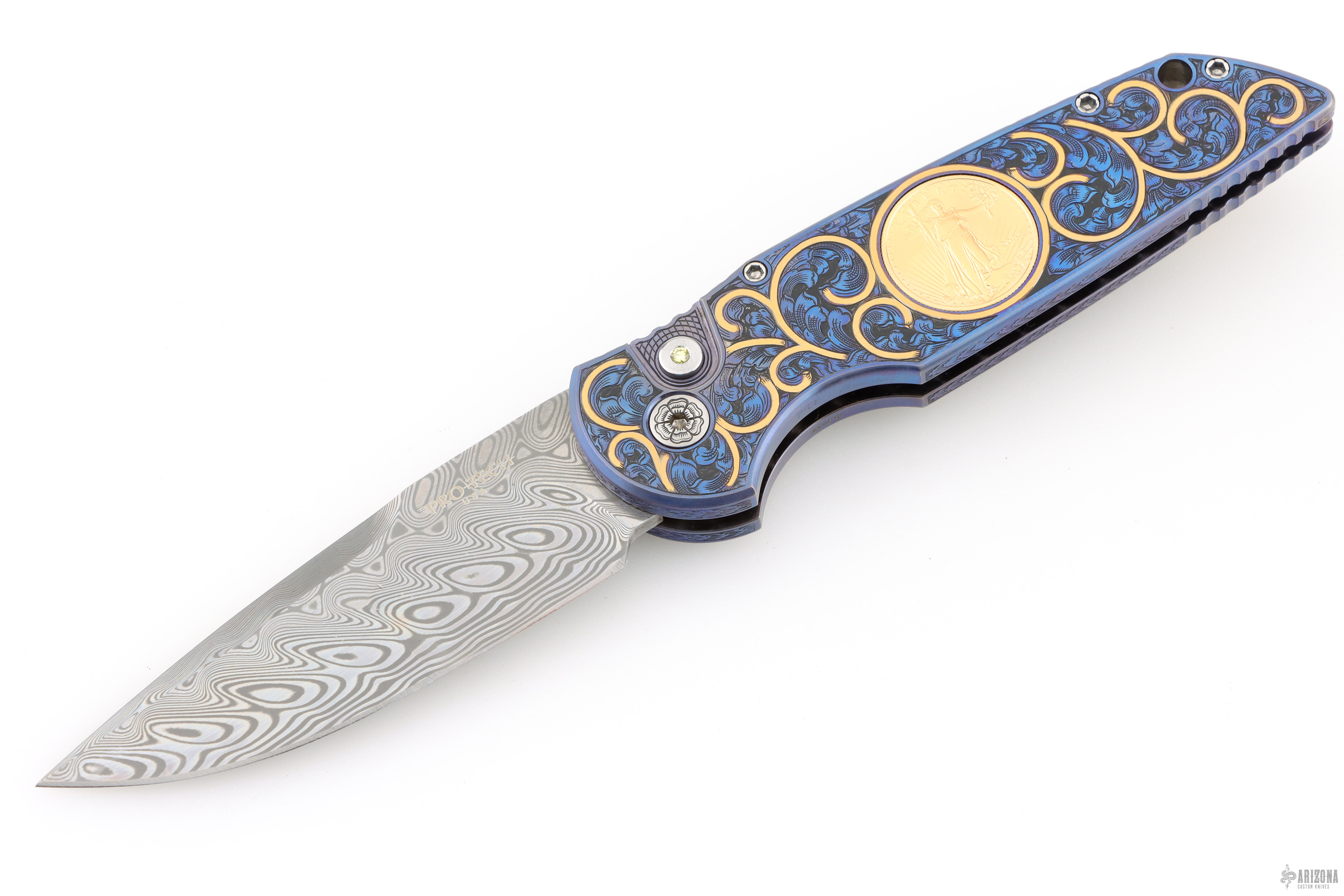 TR-3-Gold & Titanium Ultimate Custom #3 of 10 - Arizona Custom Knives