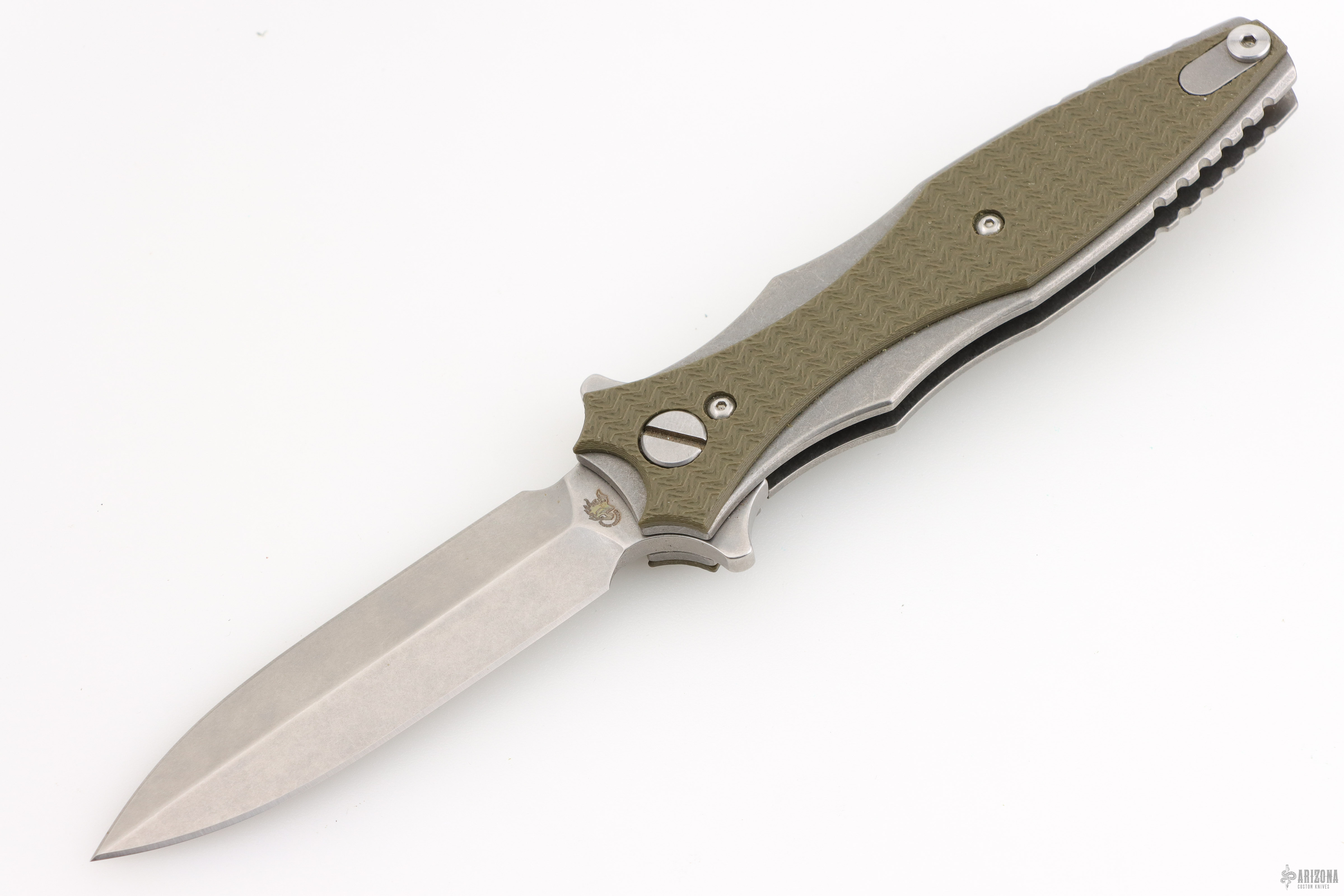 Maximus Dagger Tri-way Stonewash OD Green - Arizona Custom Knives