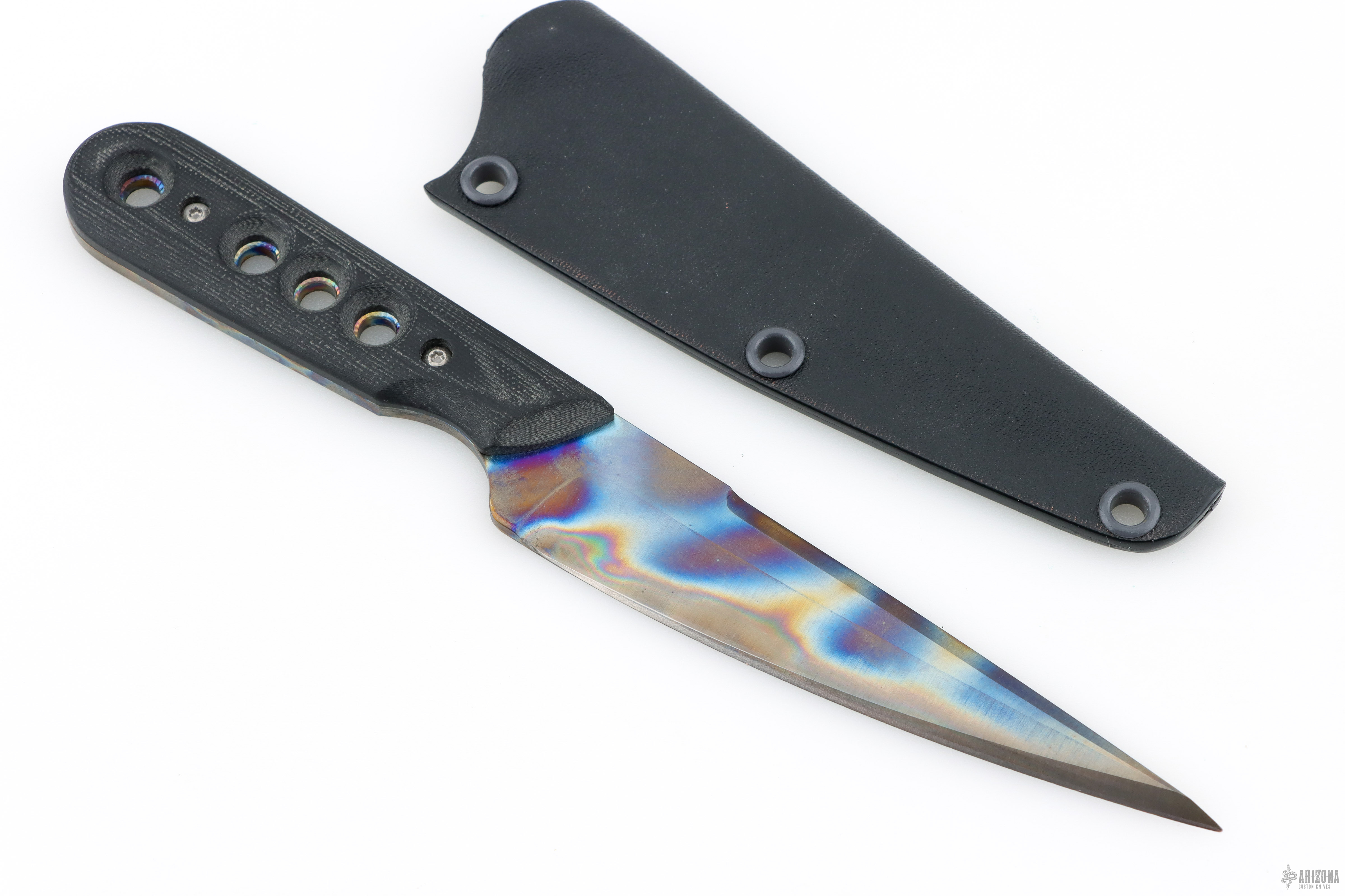 Chisel Ground Titanium Fixed Blade - Arizona Custom Knives