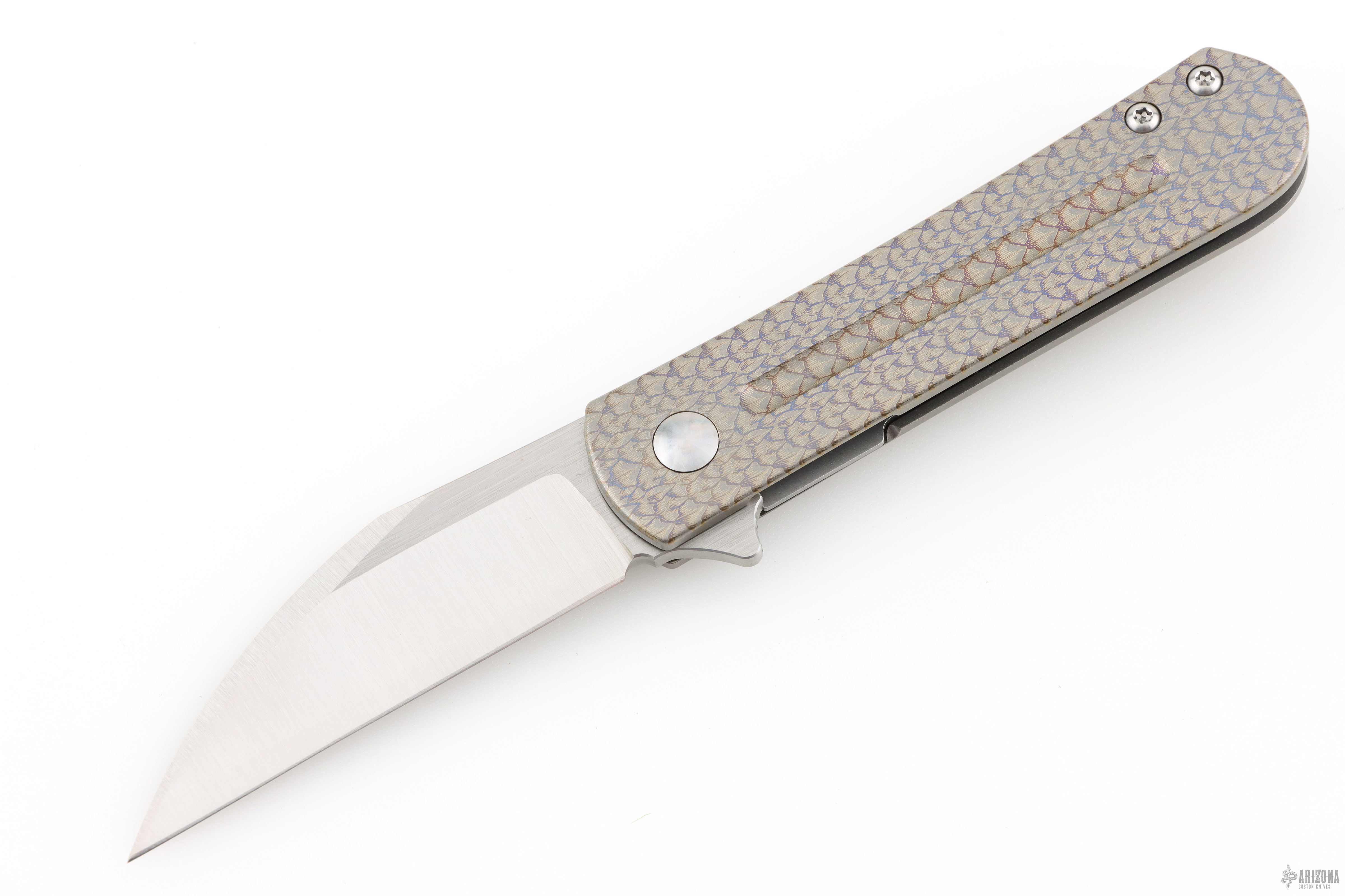 V2 Slayback Flipper- Dragon Mail Pattern - Arizona Custom Knives