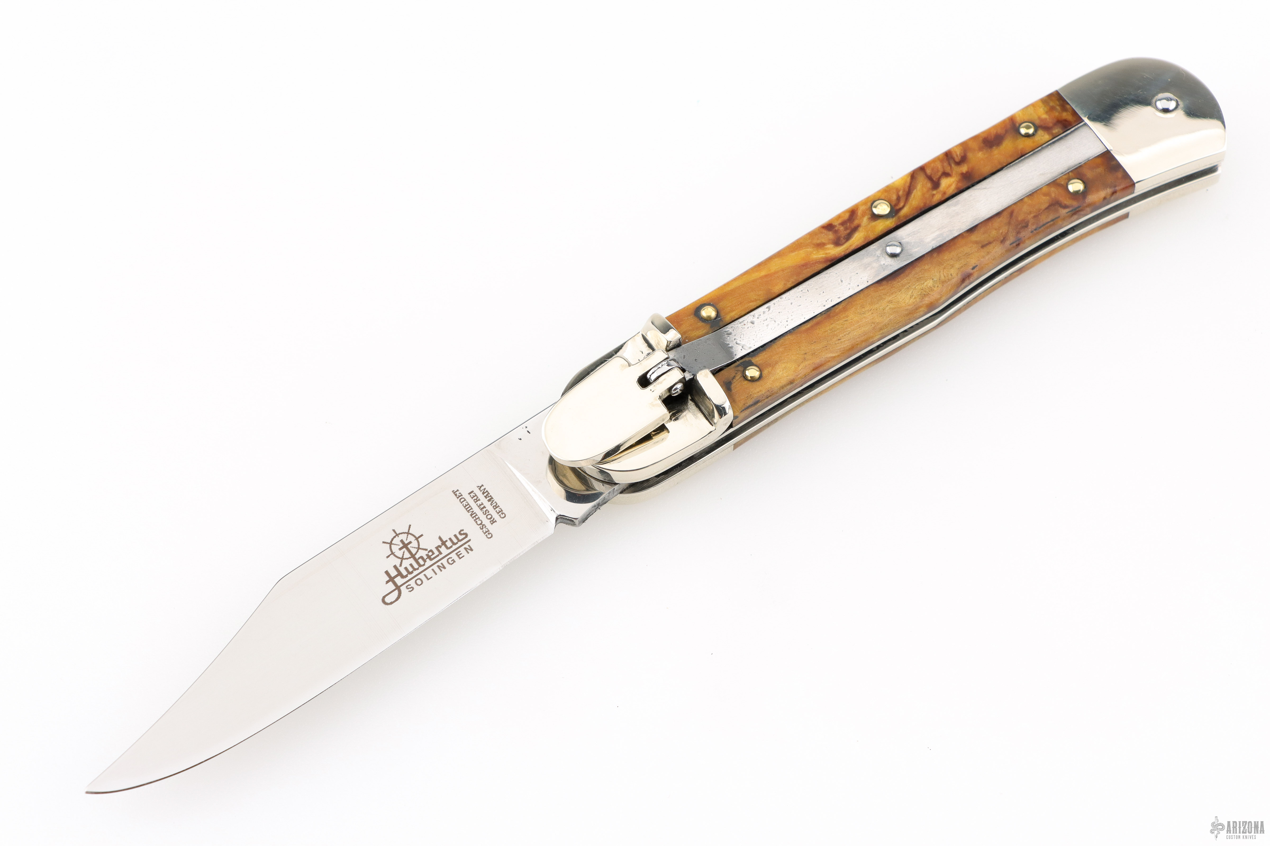 Springer Leverlock - Birch Wood - Arizona Custom Knives