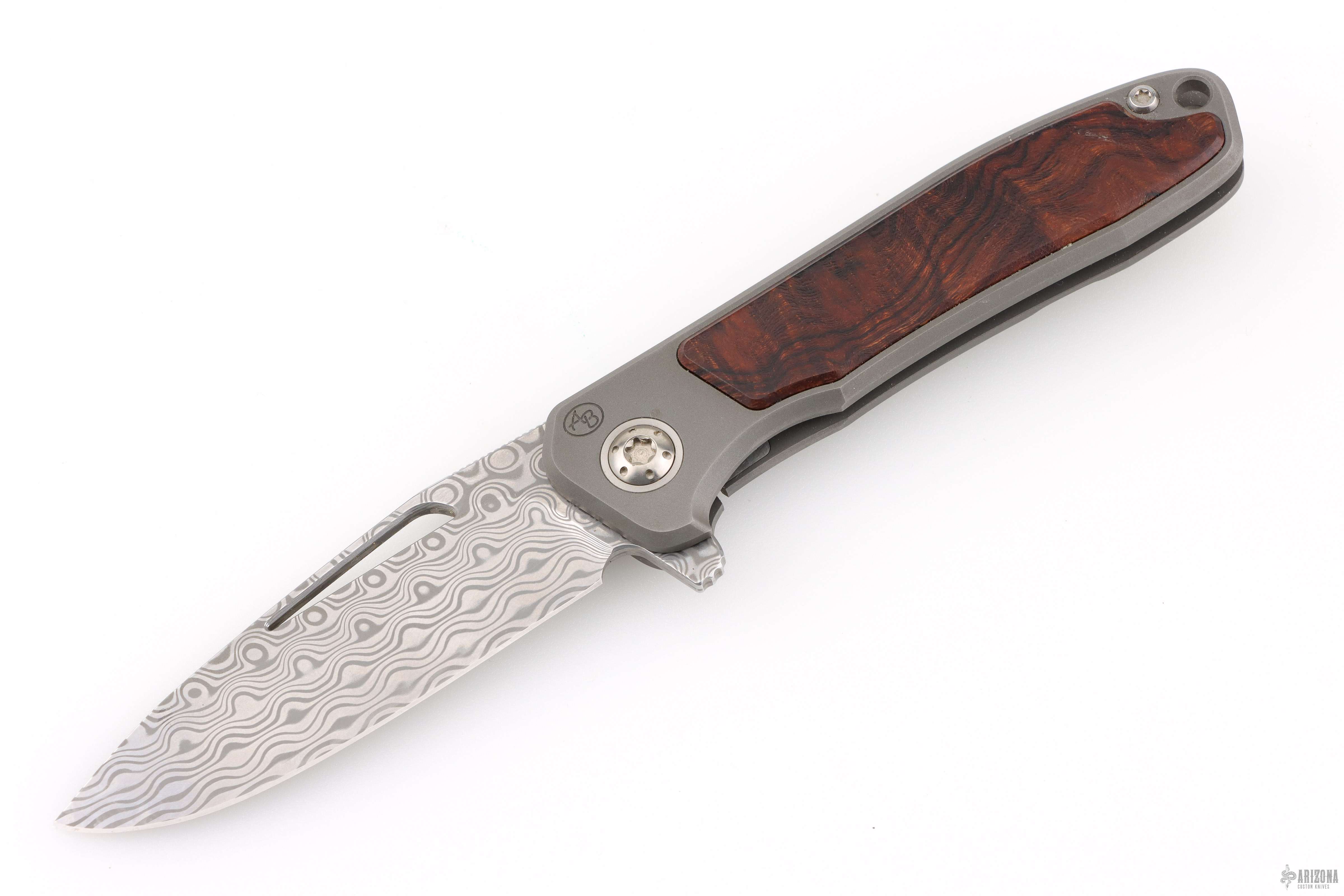 iMamba - Damasteel and Desert Ironwood - Arizona Custom Knives