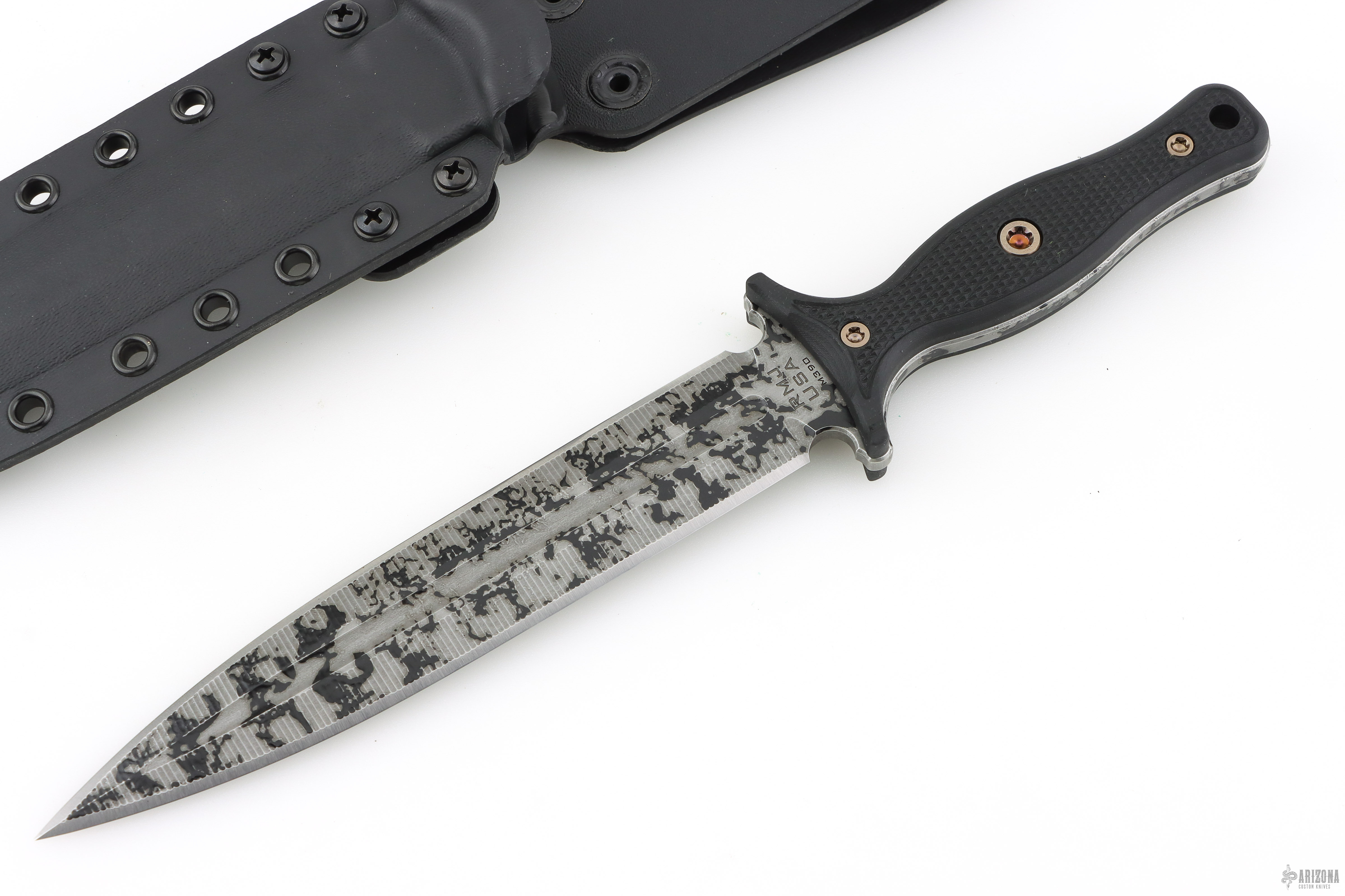 Kilroy - Black Cerakote Acid Etch Black - Arizona Custom Knives