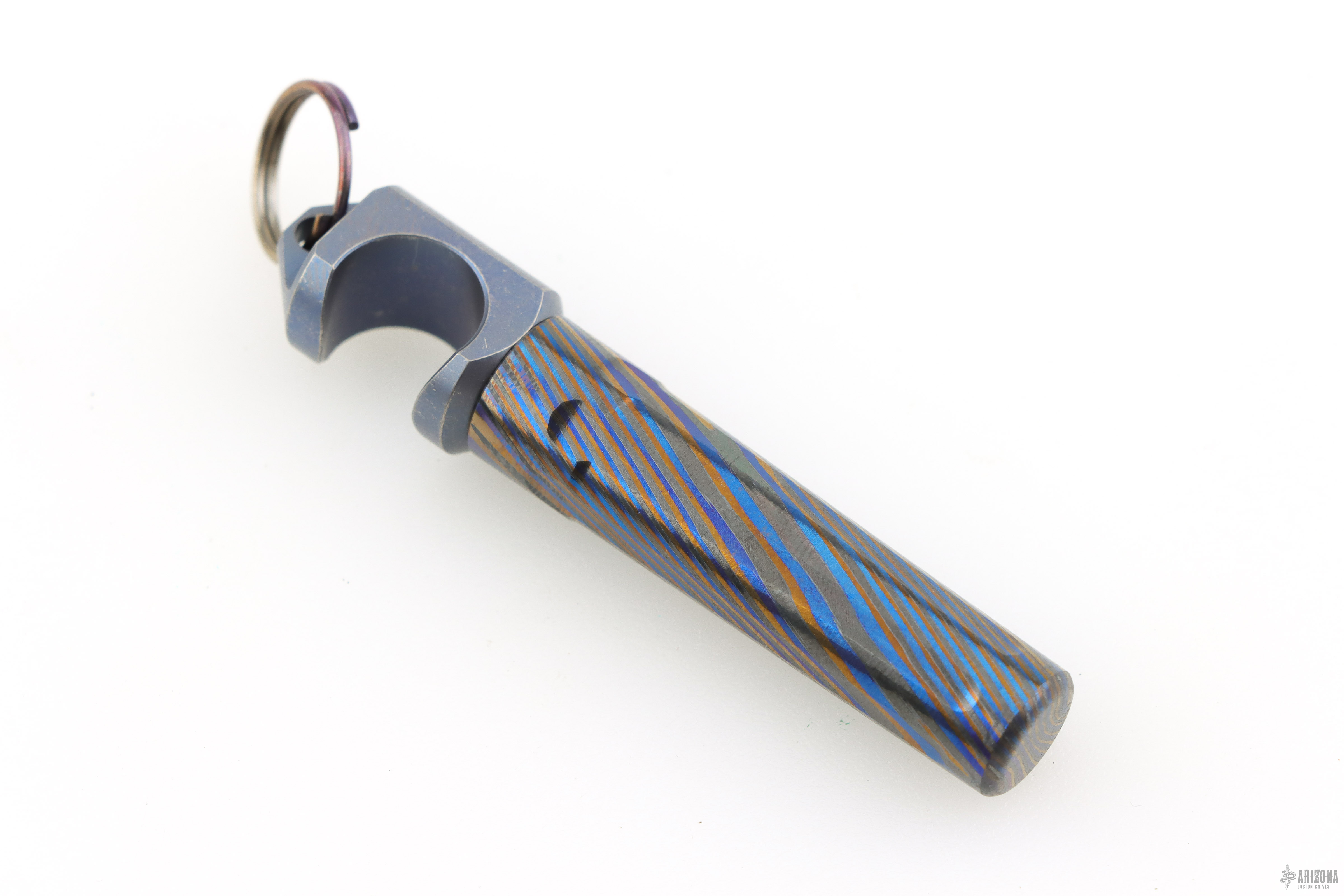 Custom Knife Factory Corkscrew ZircuTi & Blue Titanium Bottle Opener ...