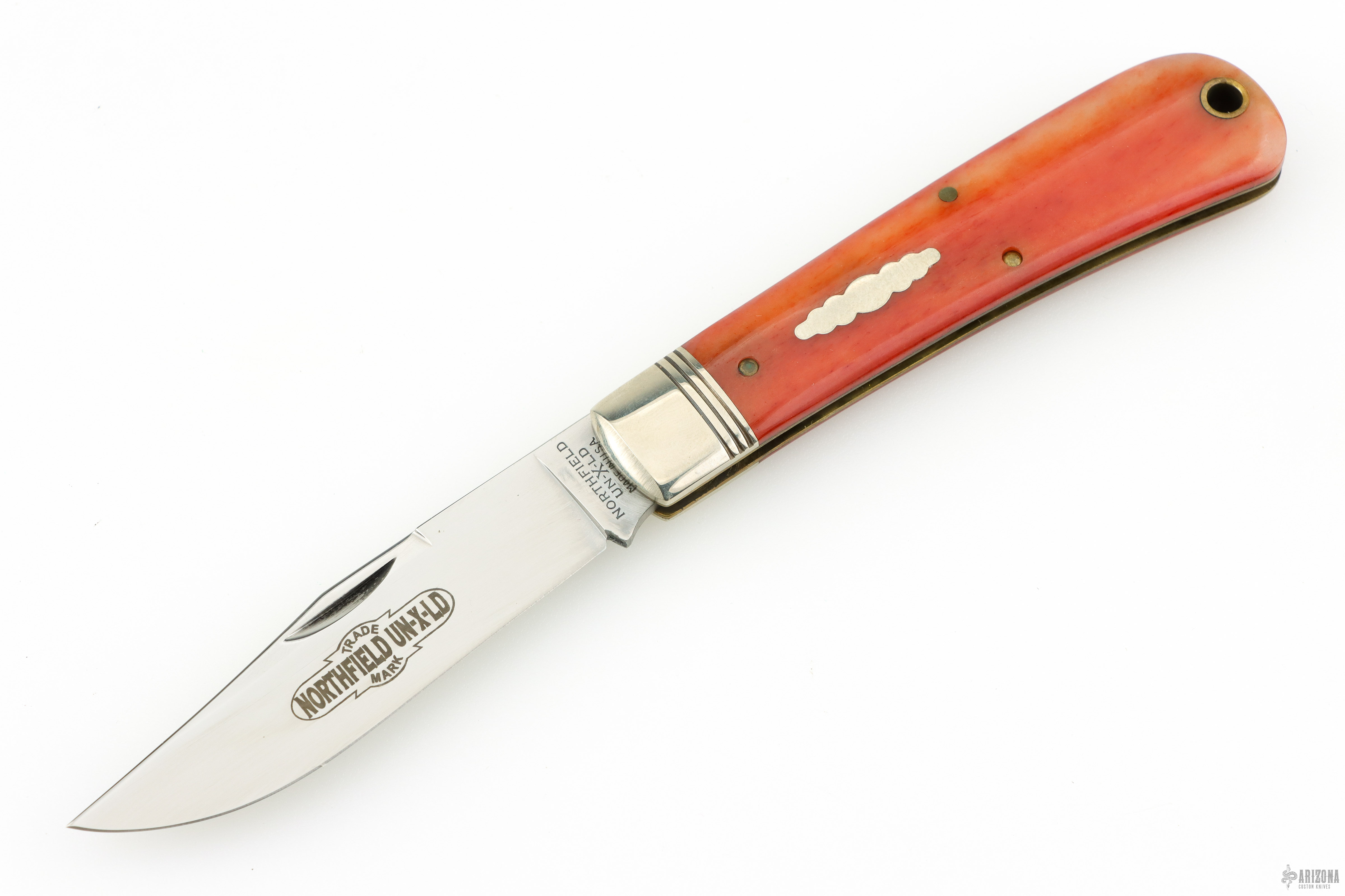 431118 Oregon Trapper - Orange Camel Bone - Arizona Custom Knives