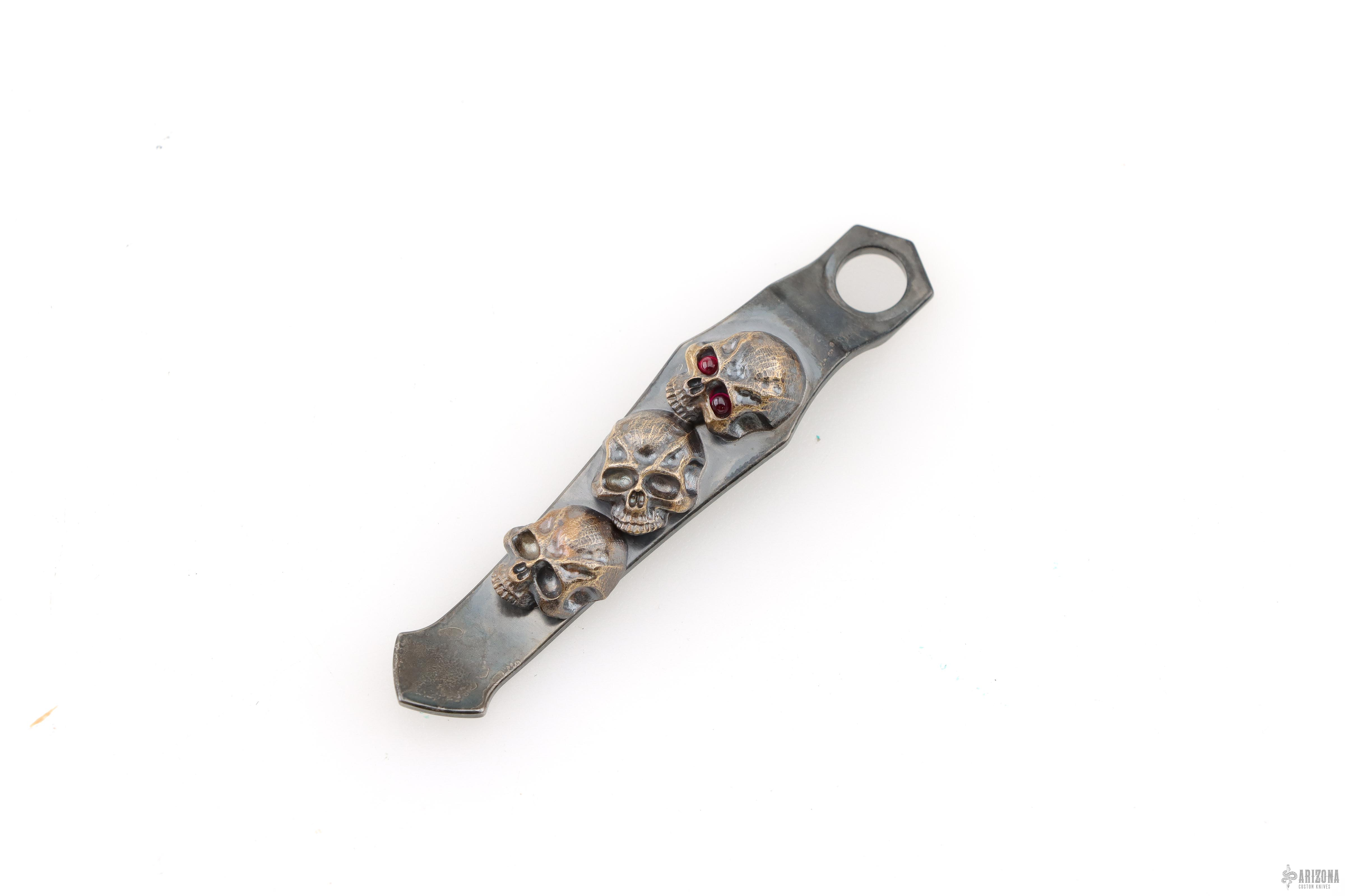 Vigilant Warrior Pile Of Skulls - Microtech Clip - Arizona Custom Knives