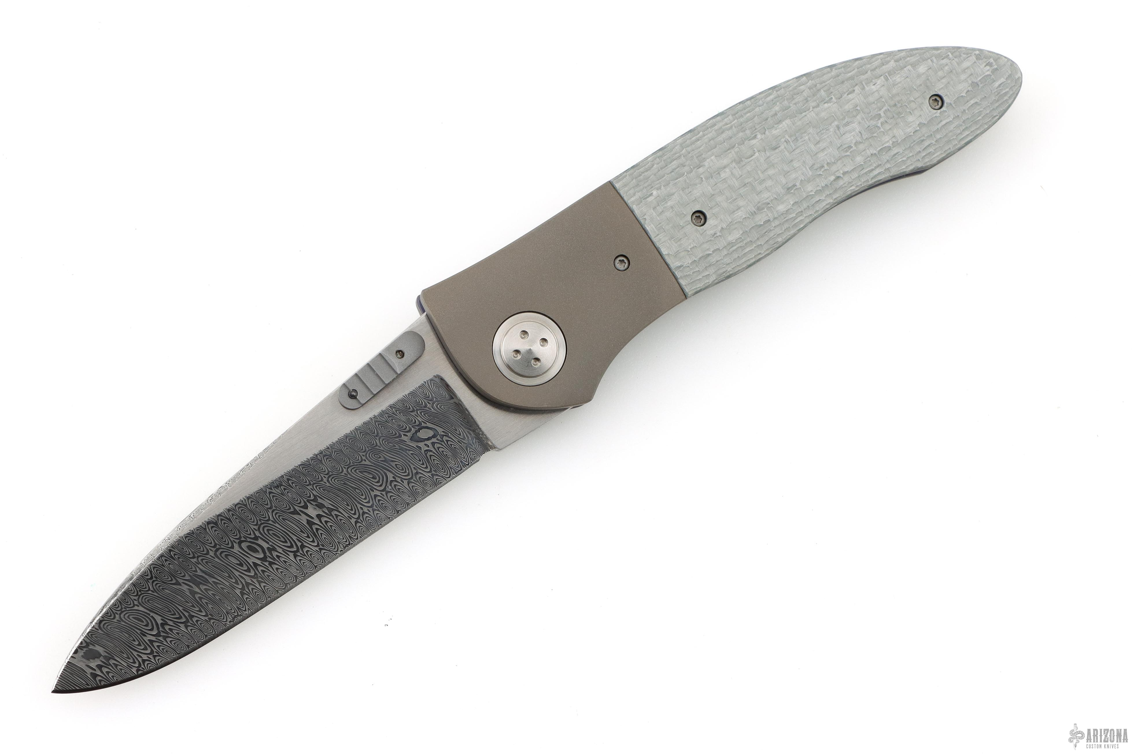 Linerlock Folder - Damascus - Arizona Custom Knives