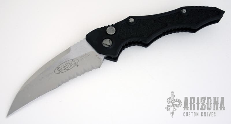 131-5 Kestrel Satin Serrated / Gray Posts - Arizona Custom Knives
