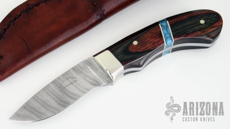 Damascus Sidekick-by-Ron-Colwill - Arizona Custom Knives