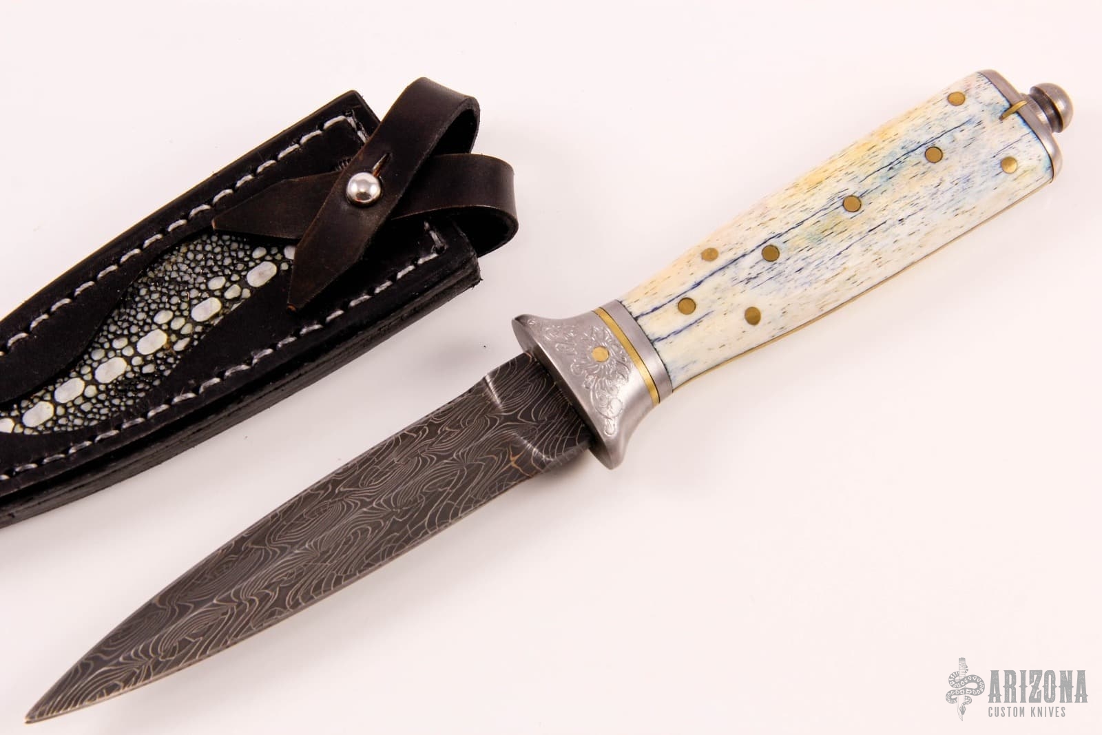 Mosaic Damascus Dagger - Arizona Custom Knives