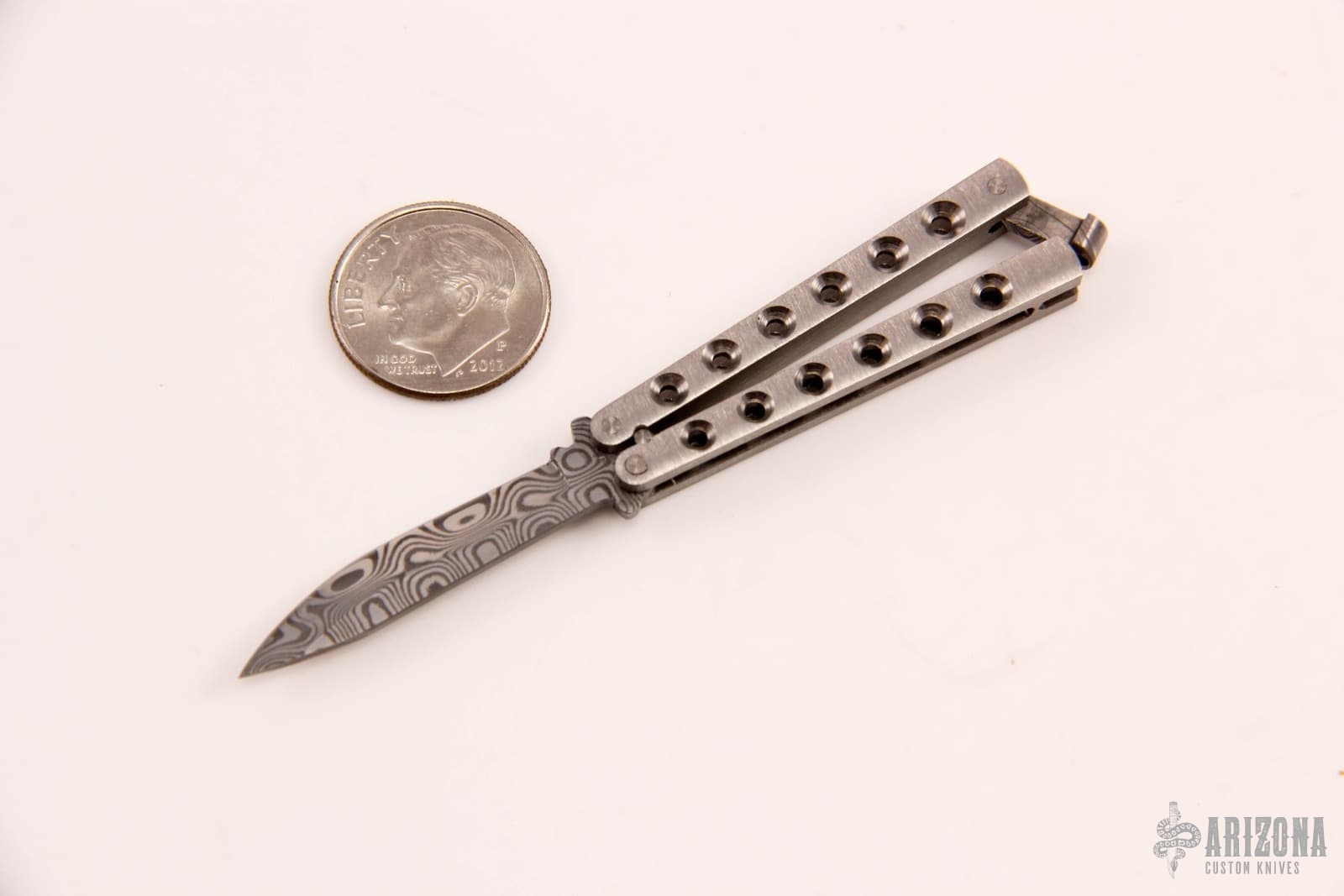Miniature Balisong - Damasteel - Arizona Custom Knives