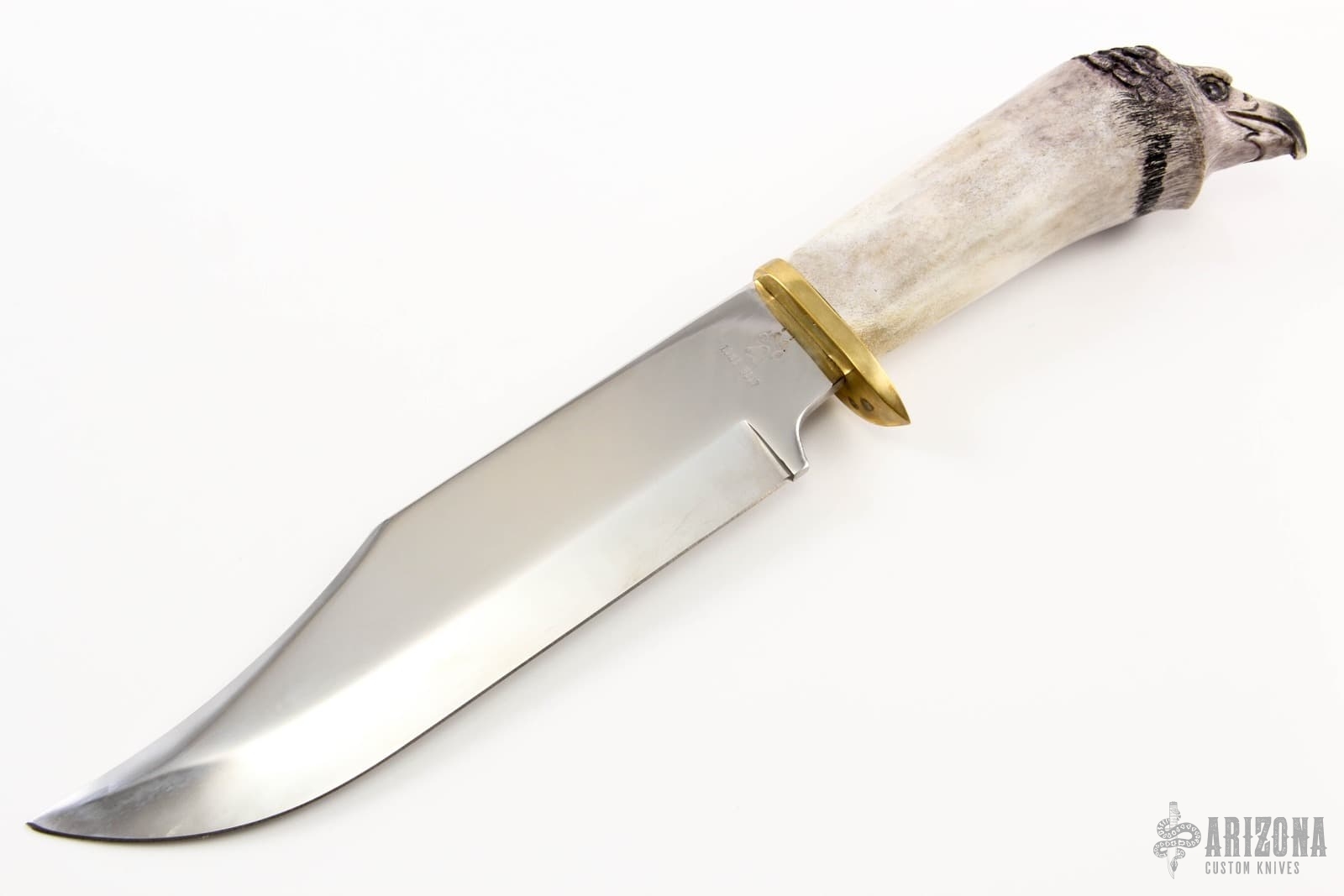 Carved Stag Bowie - Arizona Custom Knives