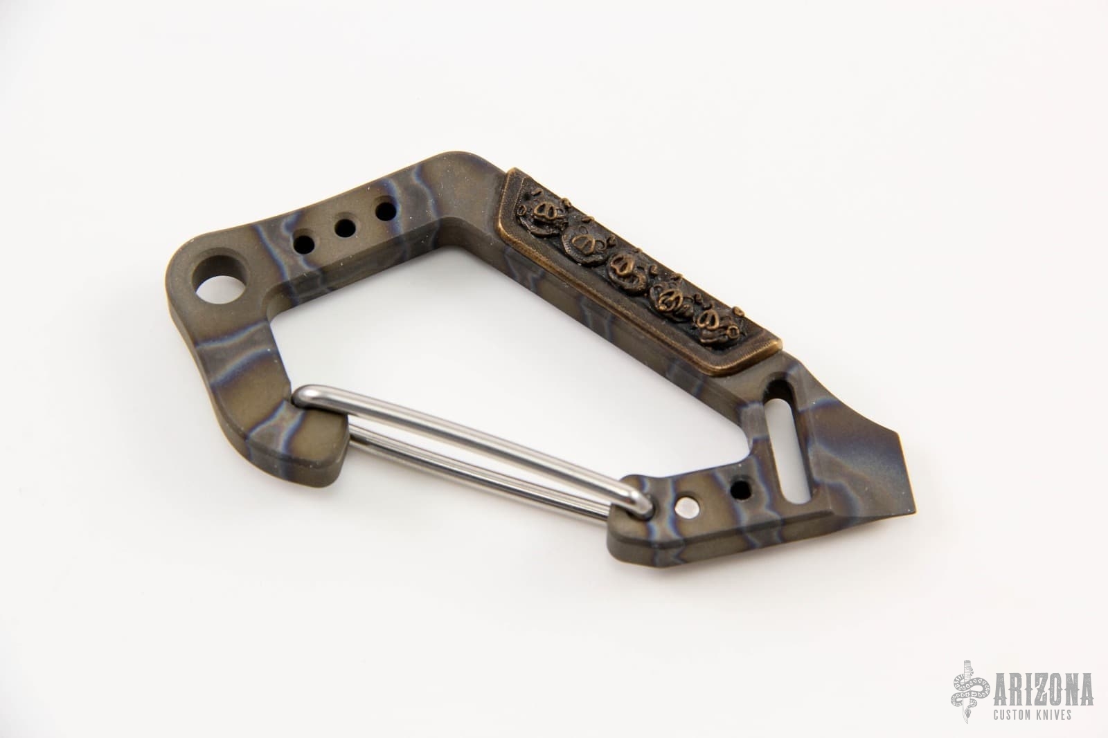 Flamed Titanium Carabiner - Arizona Custom Knives