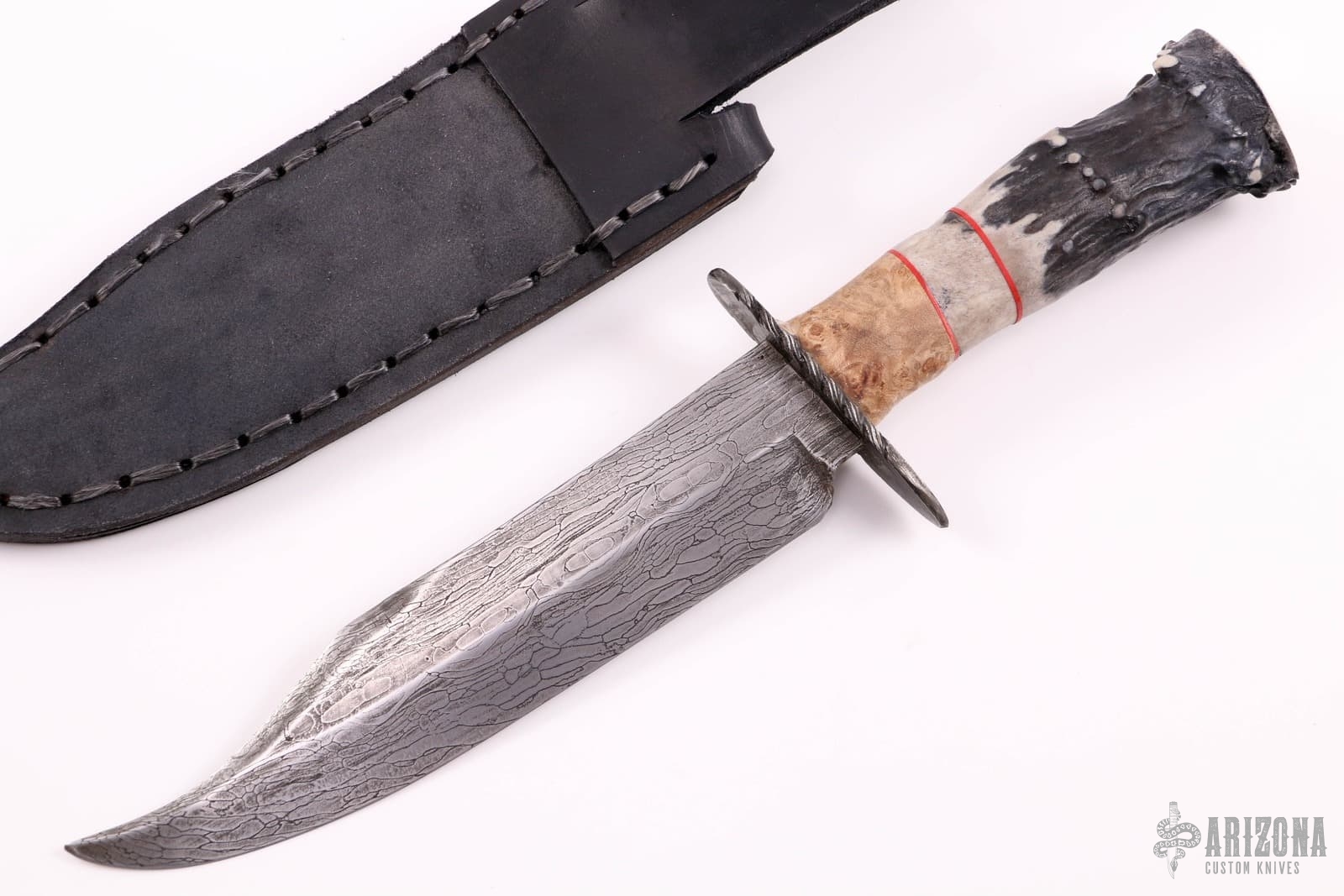 Cable Damascus Bowie - Arizona Custom Knives