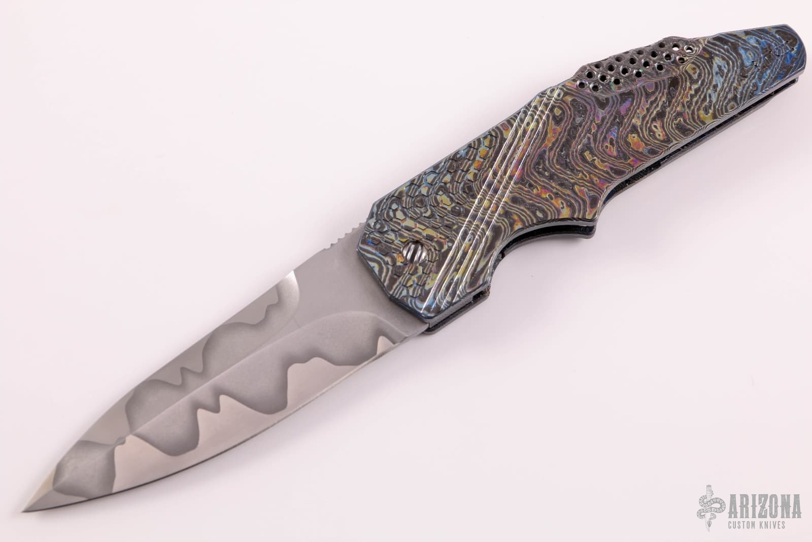 Commando - Damascus and ZircuTi - Arizona Custom Knives