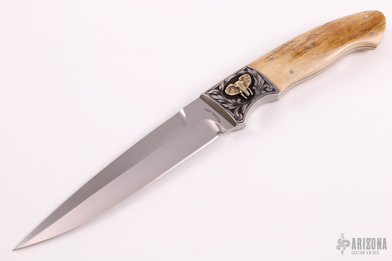 Engraved Mammoth Ivory Fighter - Arizona Custom Knives