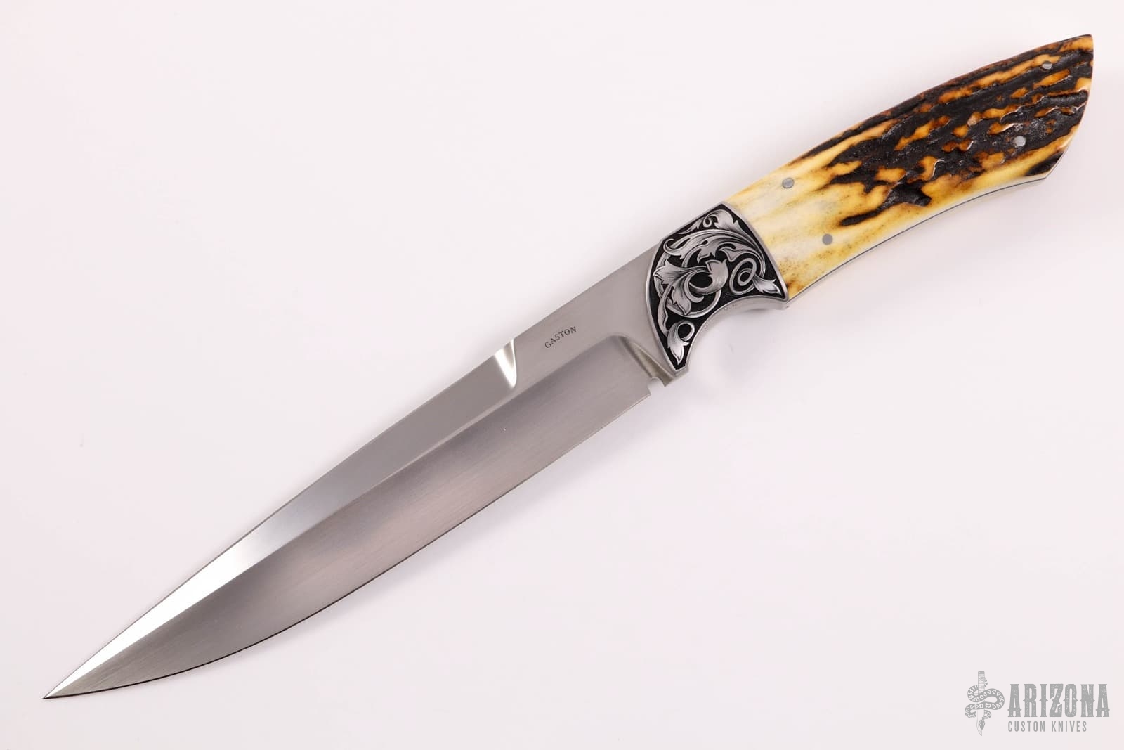 Engraved Stag Fighter - Arizona Custom Knives