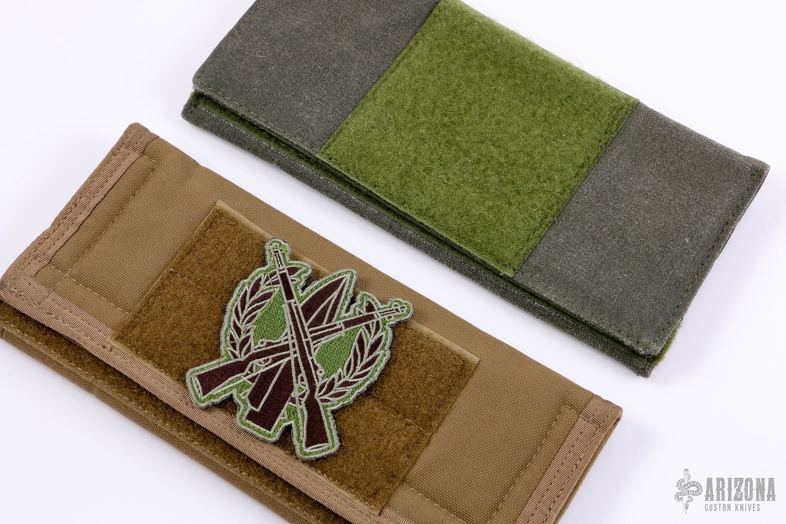 2 Strider Velcro Cases w/ One Crossed Rifles Patch - Arizona Custom Knives