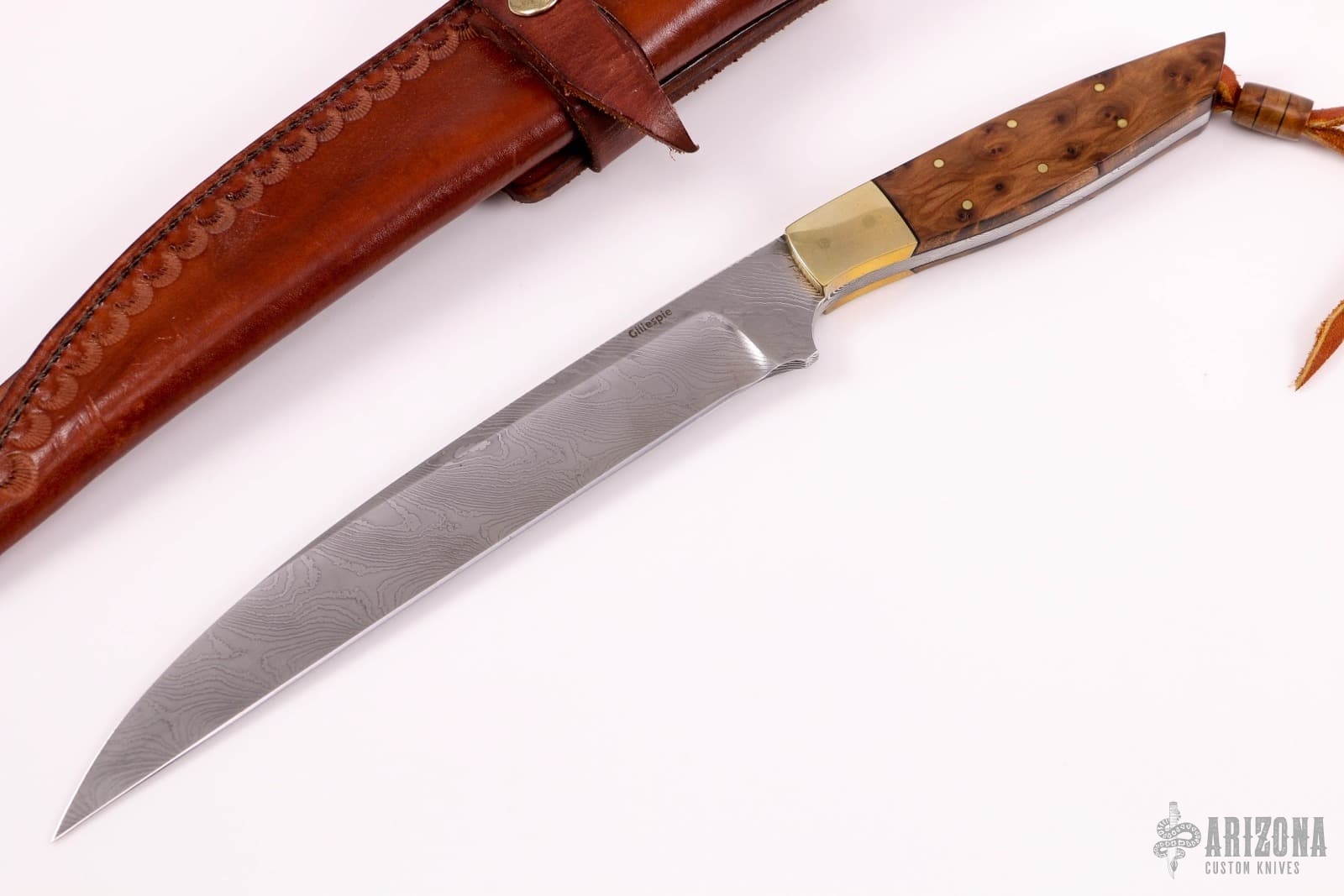 Damascus Wharncliffe Fighter - Arizona Custom Knives