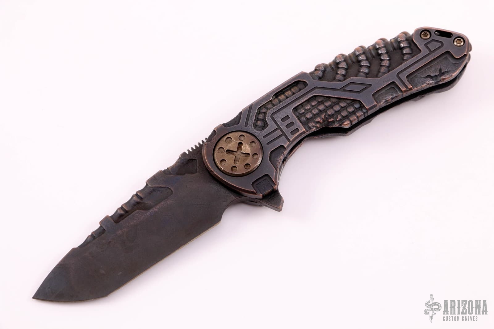 F3 Tanto - Custom Carved by Alexey Khomyakov - Arizona Custom Knives