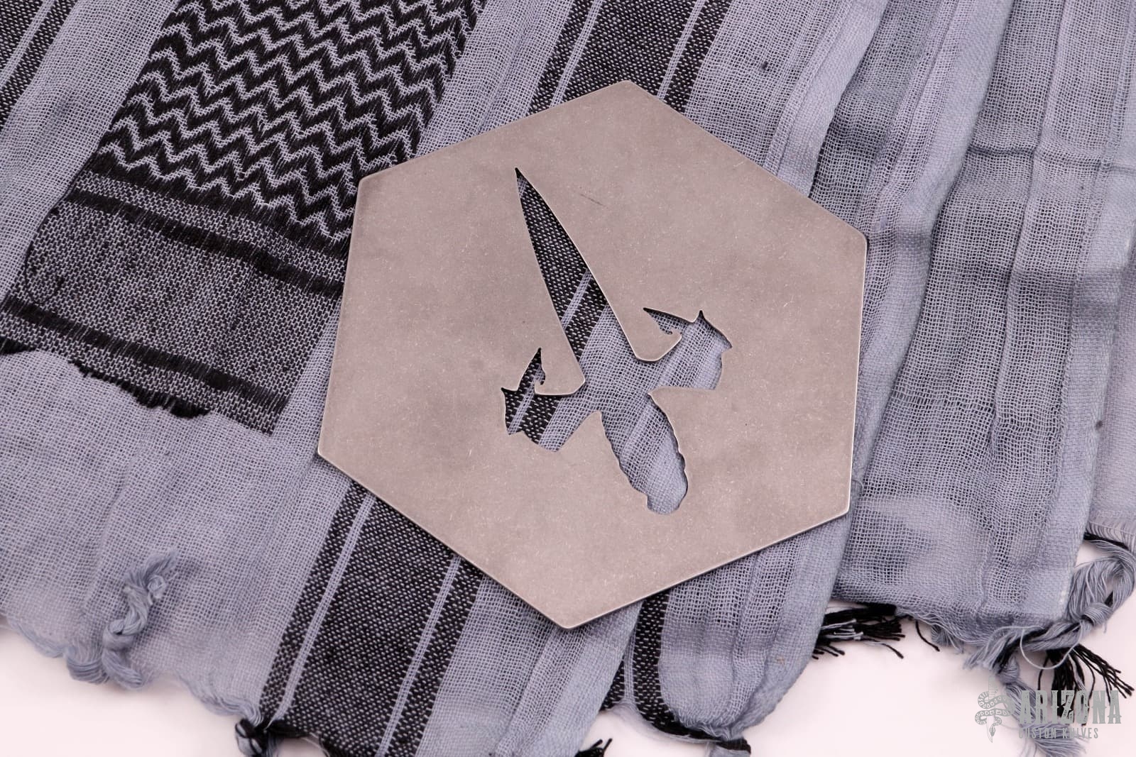 Marfione Custom Knives Coaster and Shemagh - Arizona Custom Knives