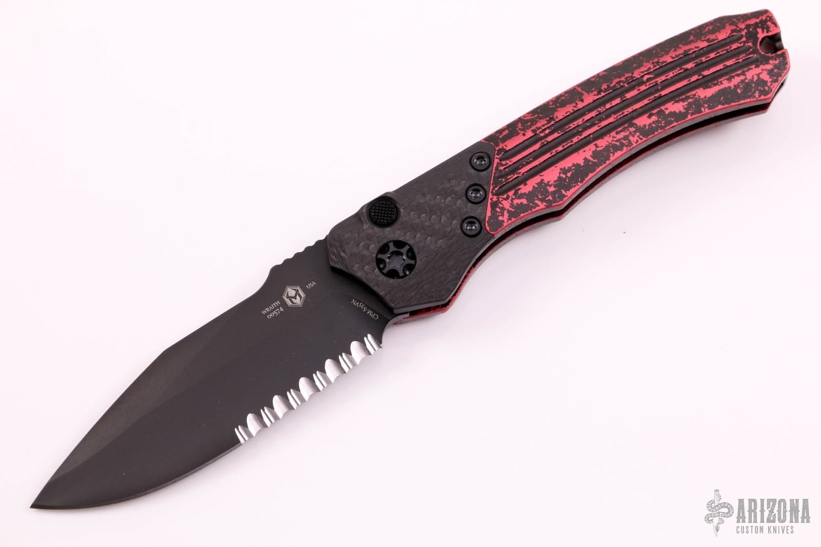 Wraith Auto DLC Serrated Breakthrough Red - Arizona Custom Knives