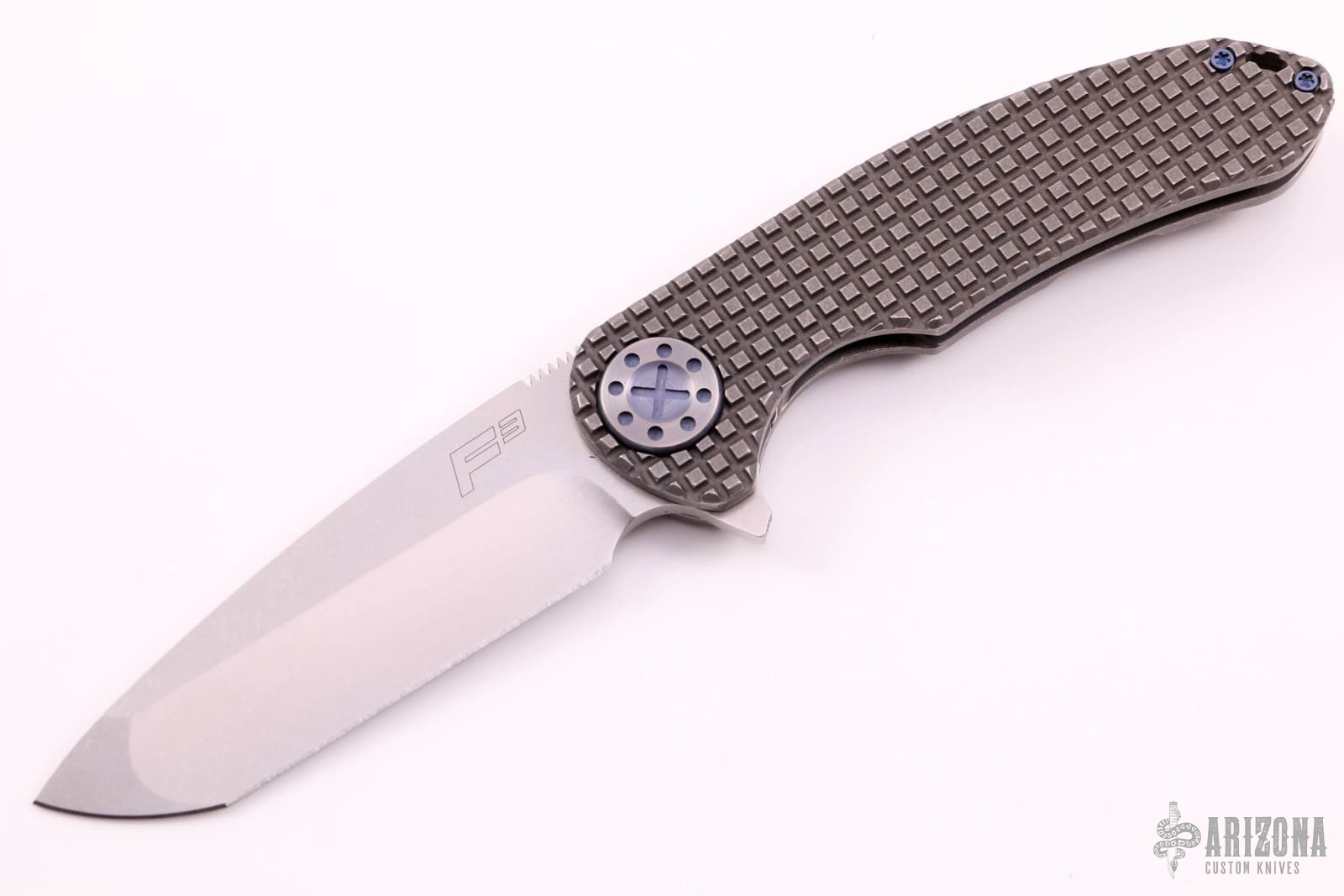 F3 Flipper - " w/ Frag Pattern Titanium Frame - Arizona Custom Knives