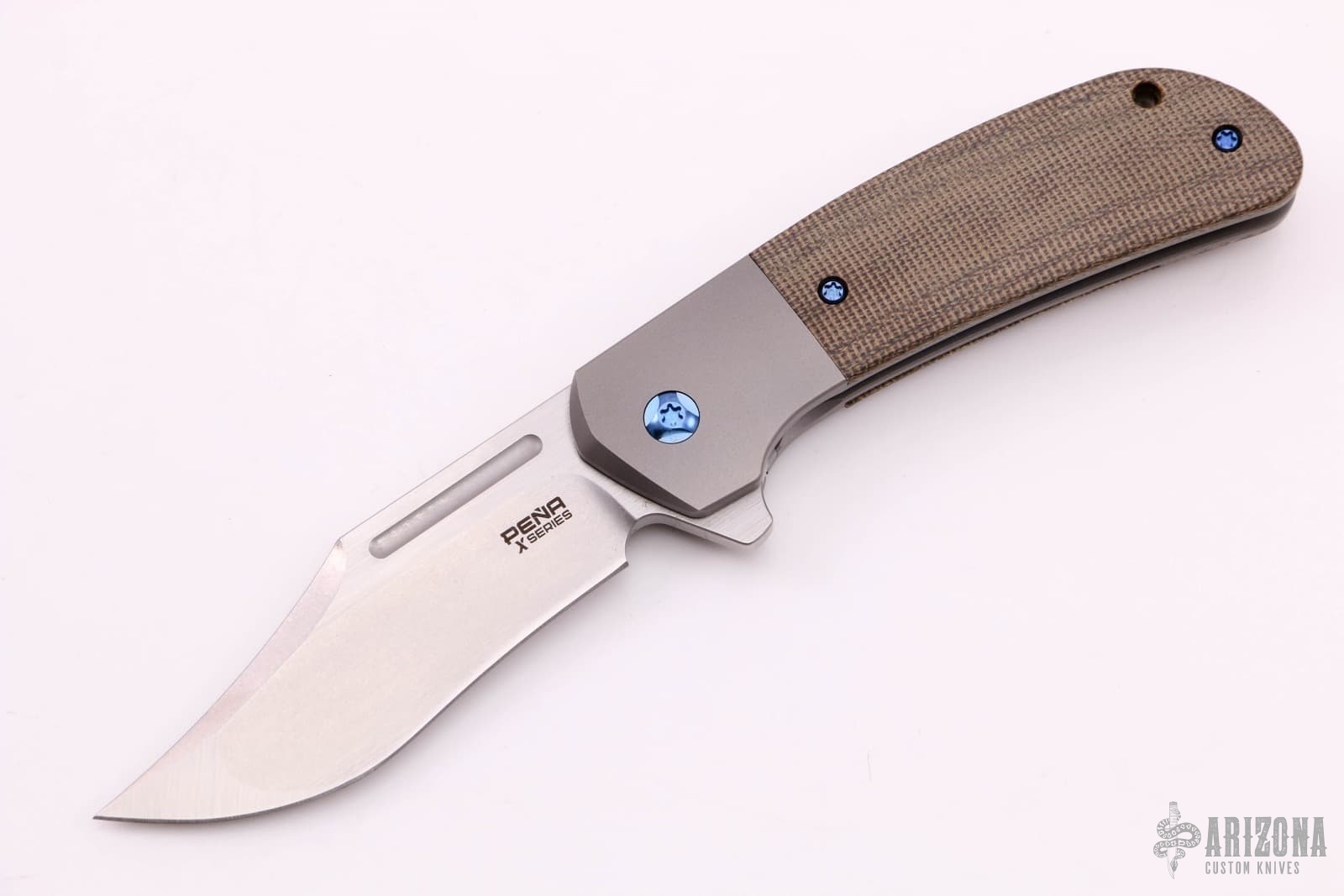 X-Series Flipper - Natural Micarta - Arizona Custom Knives