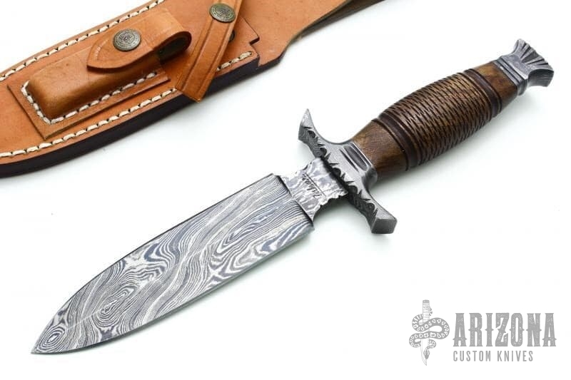 Damascus & Wood Dagger - Arizona Custom Knives