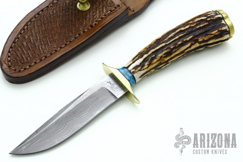 Damascus Hunter-by-Robert-Flynt - Arizona Custom Knives