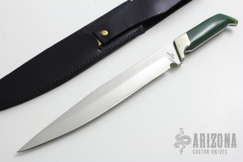 Jade Handle Drop Point-by-A. Daniel-Valois - Arizona Custom Knives
