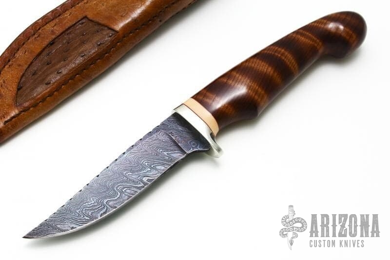 Damascus Redwood Skinner-by-Robert-Flynt - Arizona Custom Knives