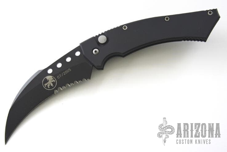 Hawk #300560 Black Partial Serrated - Automatic-by--Microtech Knives ...