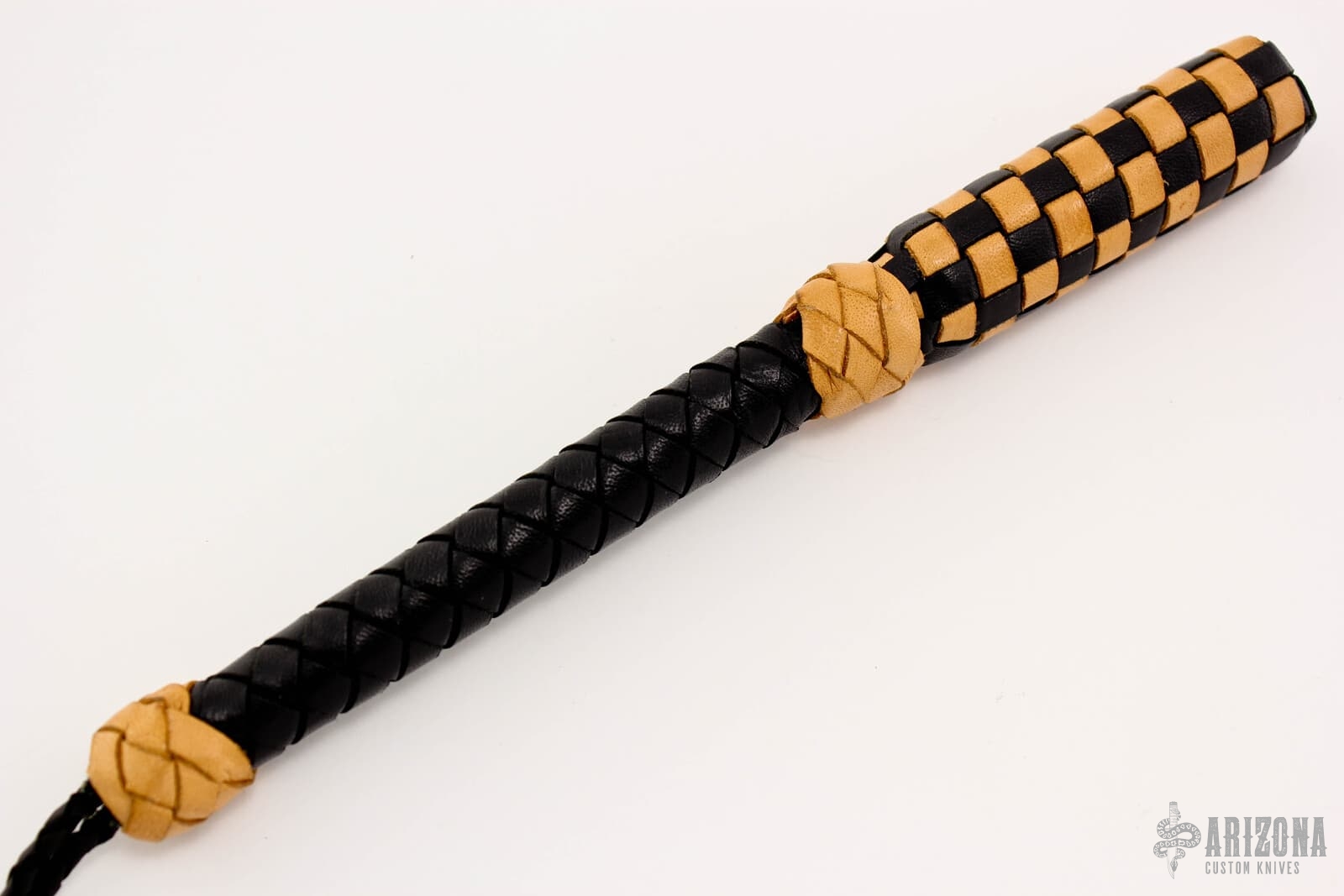 8" Black/Brown Leather Springloaded Blackjack w/ Strap - Arizona Custom ...