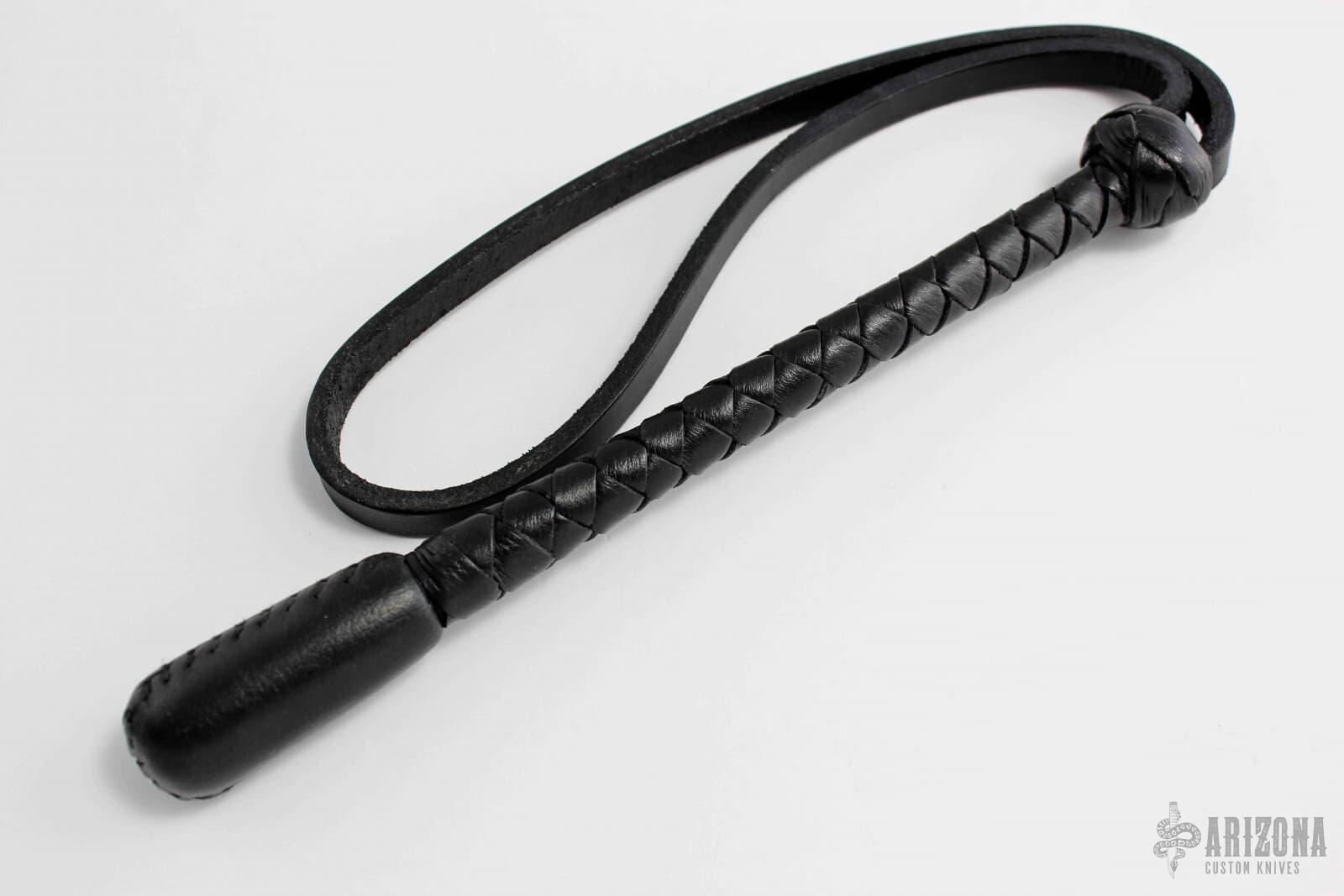 9" Black Leather Springloaded Blackjack w/ Strap - Arizona Custom Knives