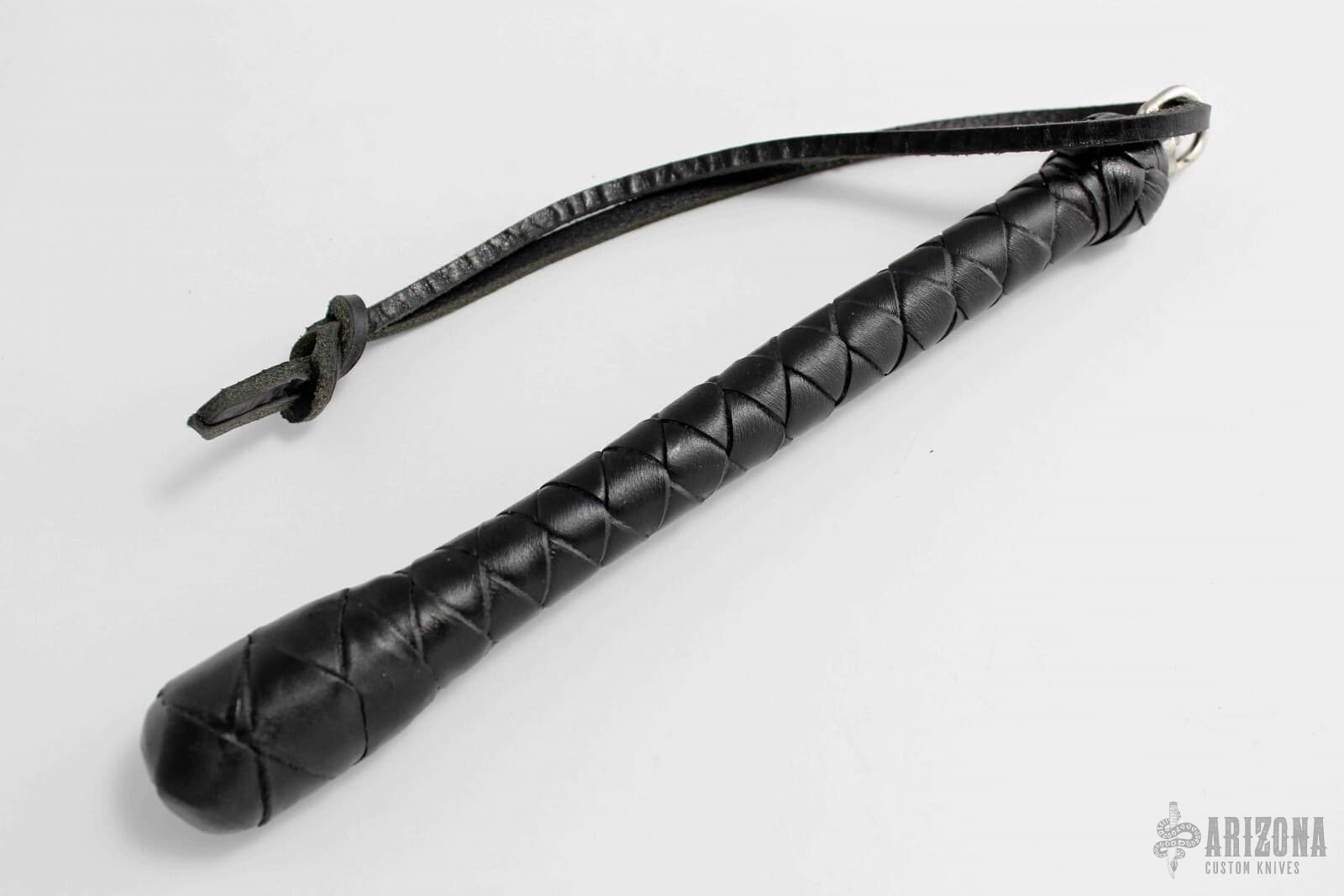 9" Black Leather Springloaded Blackjack w/ Strap - Arizona Custom Knives