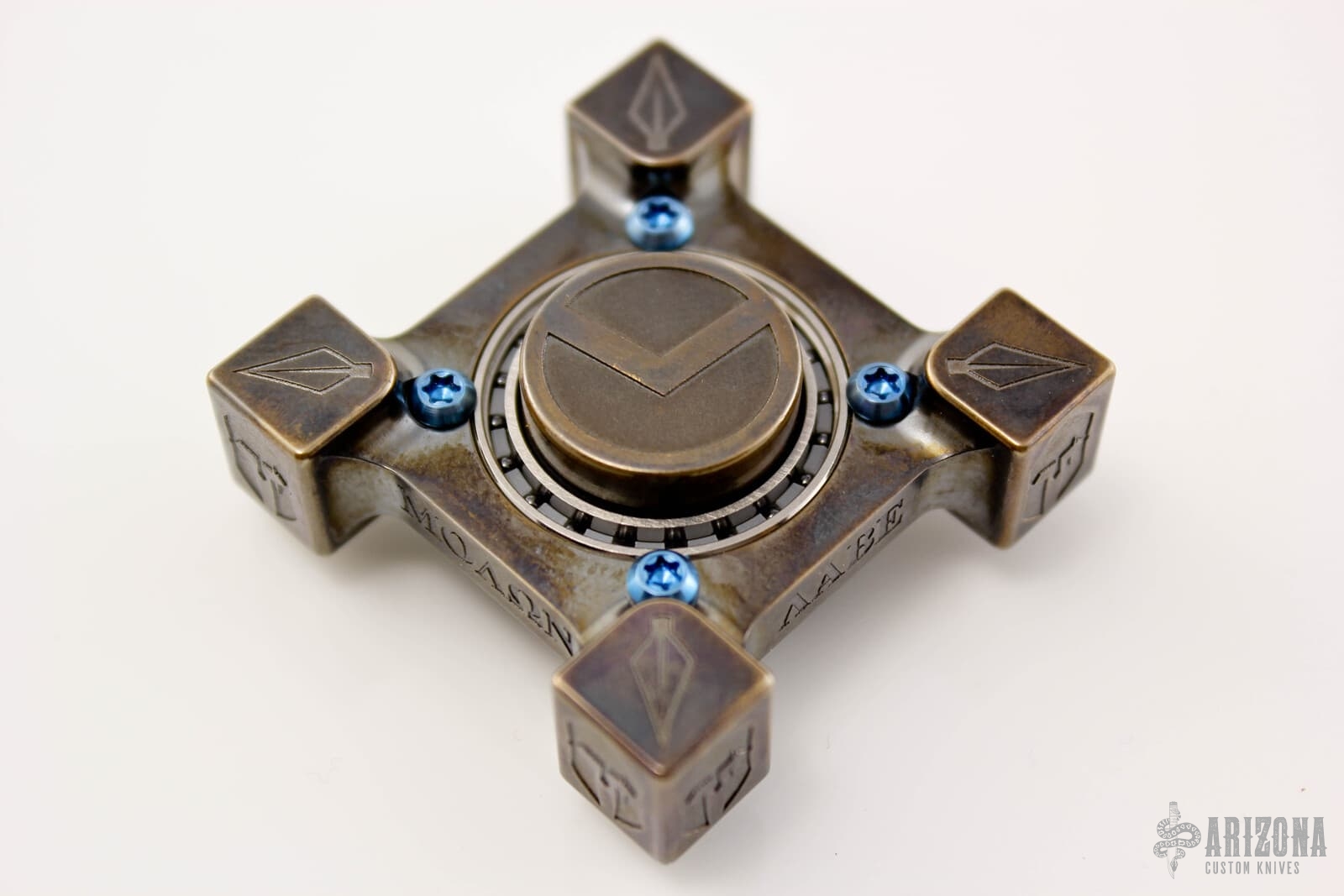 "Molon Labe" RingSpin with Lambda Shield Slug - Arizona Custom Knives