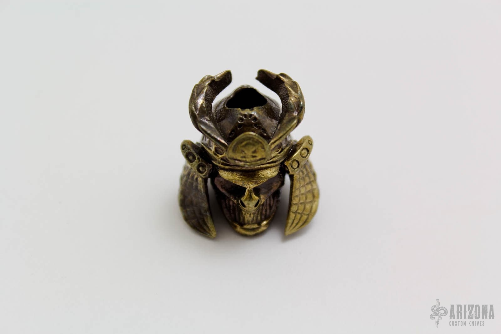 Ancient Samurai Mask - Bronze Bead | Arizona Custom Knives
