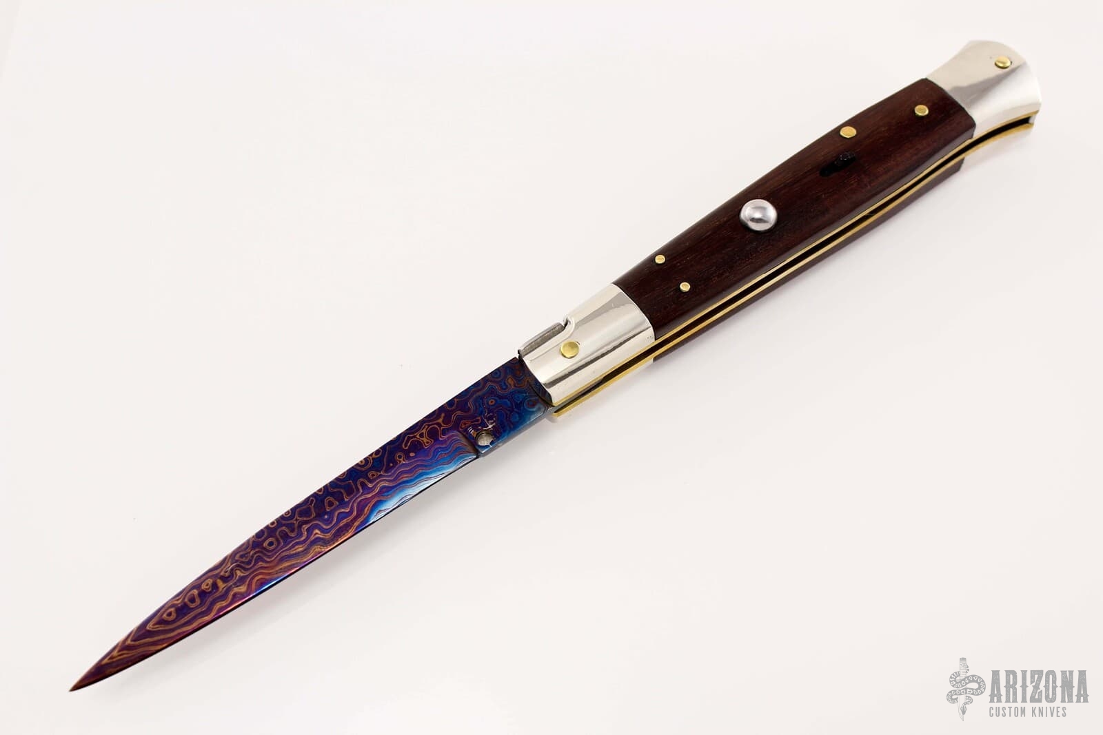 Blued Damascus Picklock - Arizona Custom Knives