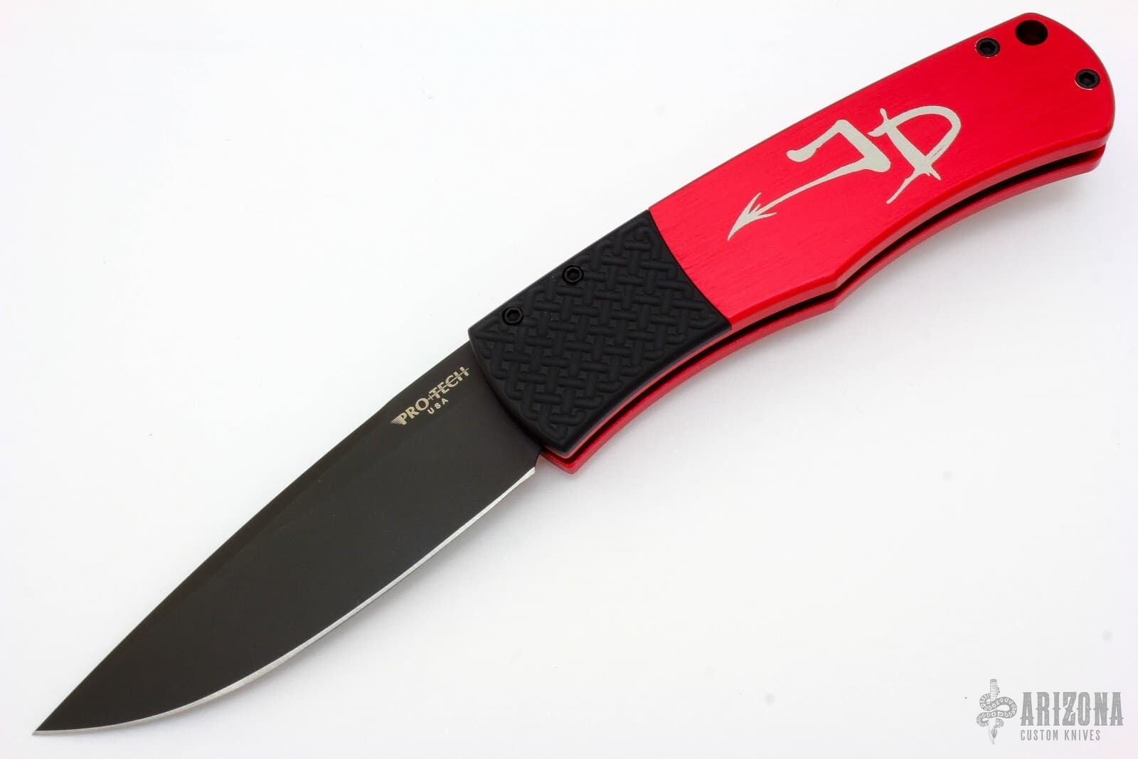 BR-1.7-RED Whiskers Design - "JD" - Arizona Custom Knives