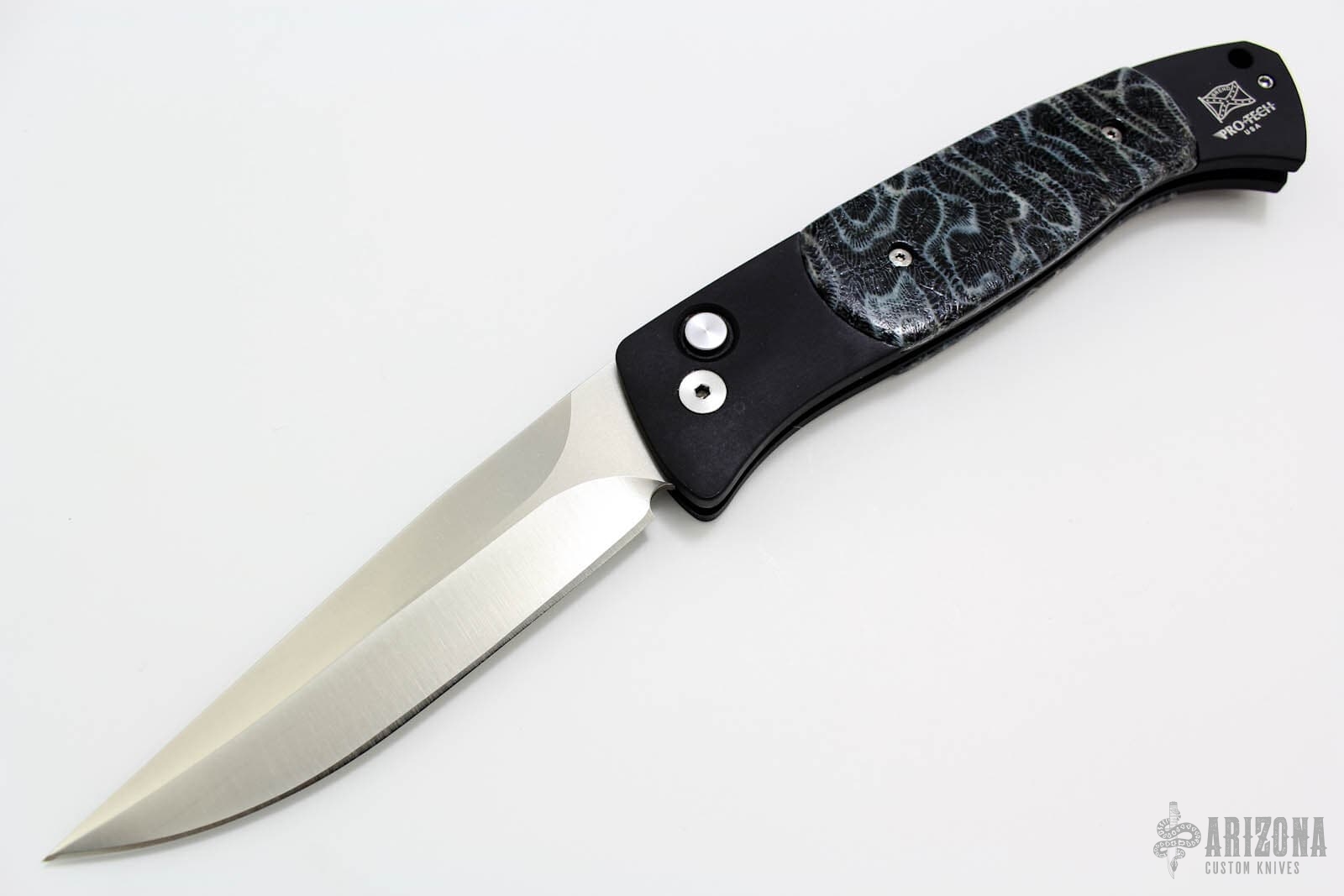 Custom Brend #1 - Brain Coral Inlays - Arizona Custom Knives