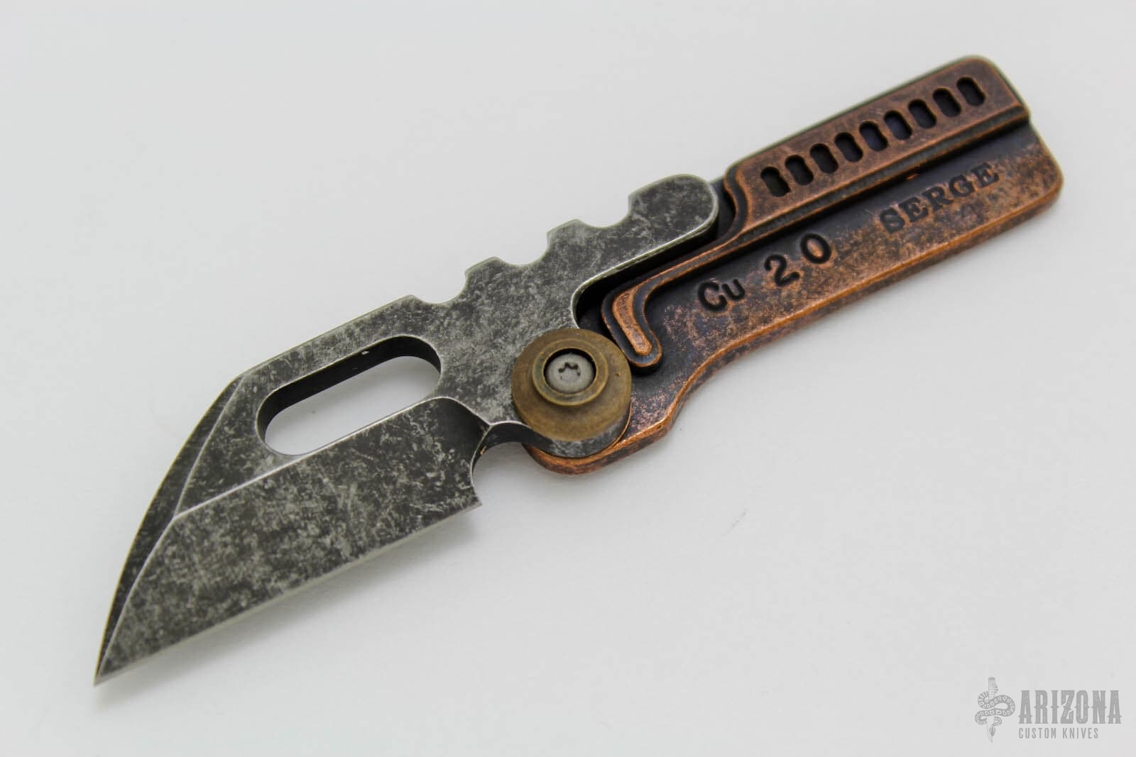 Custom Thorn Friction Folder, Copper #20 - Arizona Custom Knives