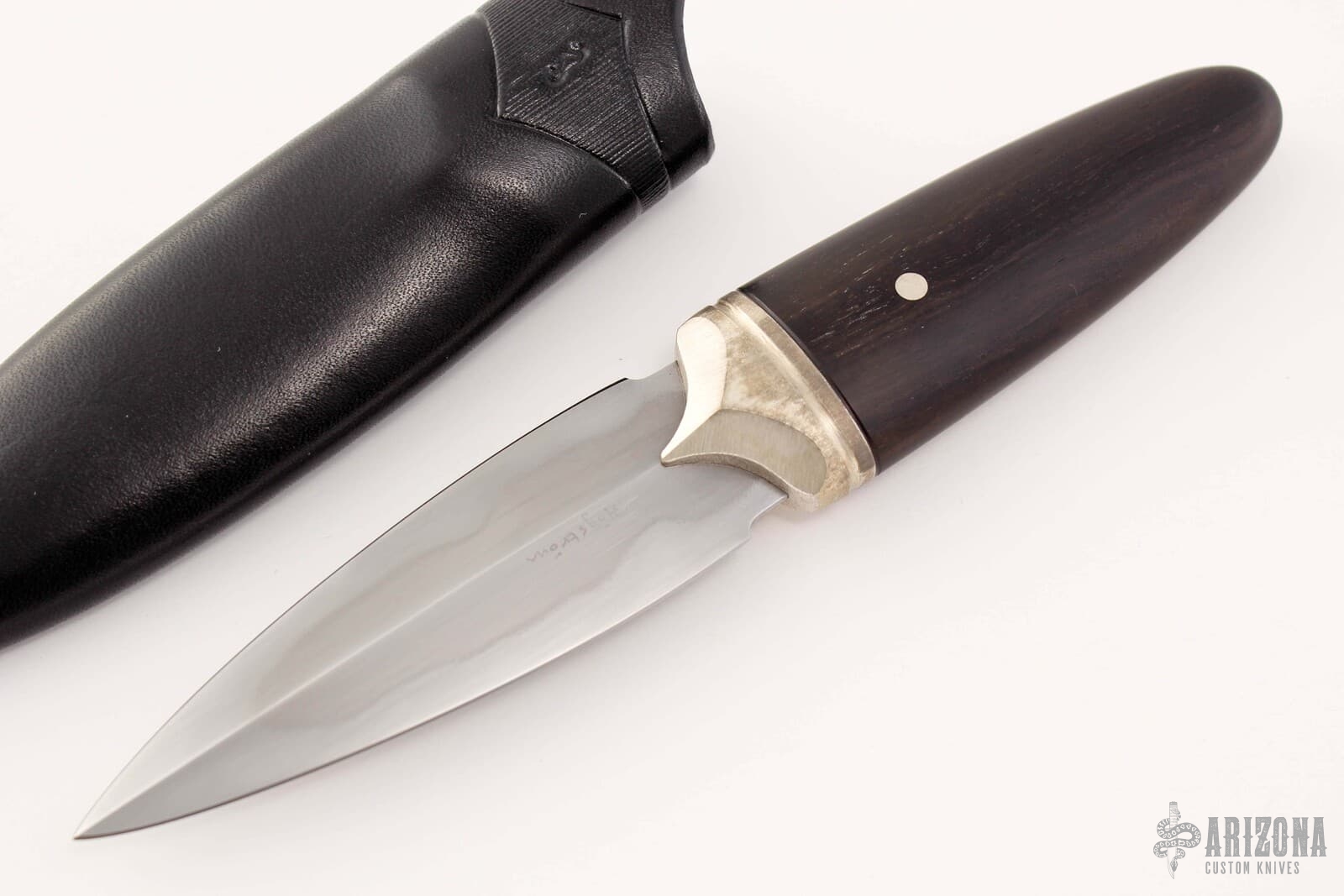 Dagger with Sterling Silver and African Blackwood | Arizona Custom Knives