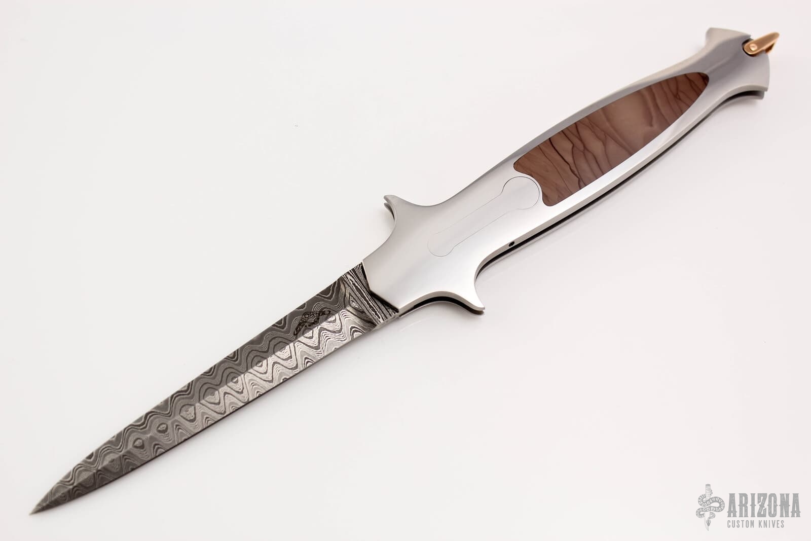 Damascus and Jasper Auto - Arizona Custom Knives