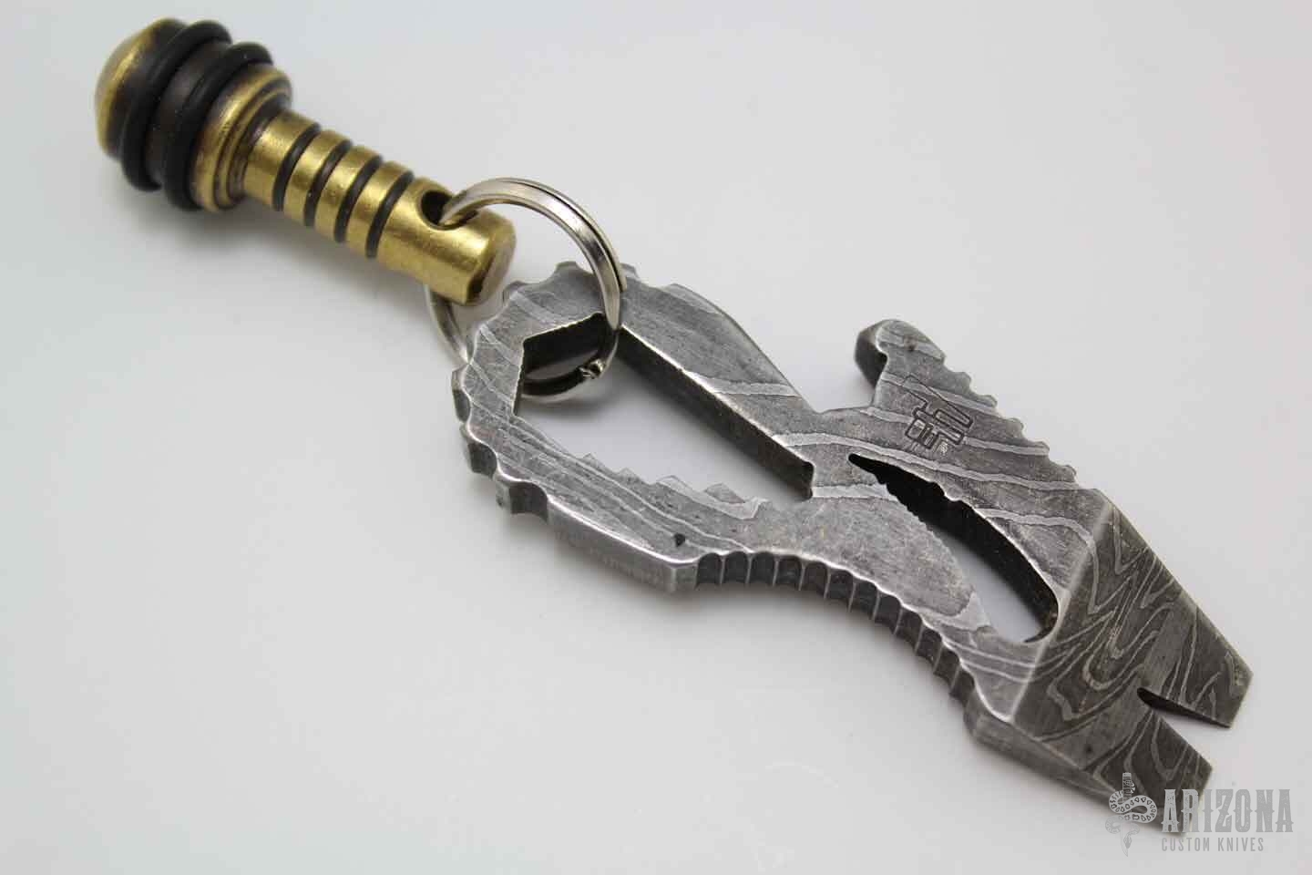 Damascus TT Chopper Rev B with Cutter and Brass Keychain - Arizona ...