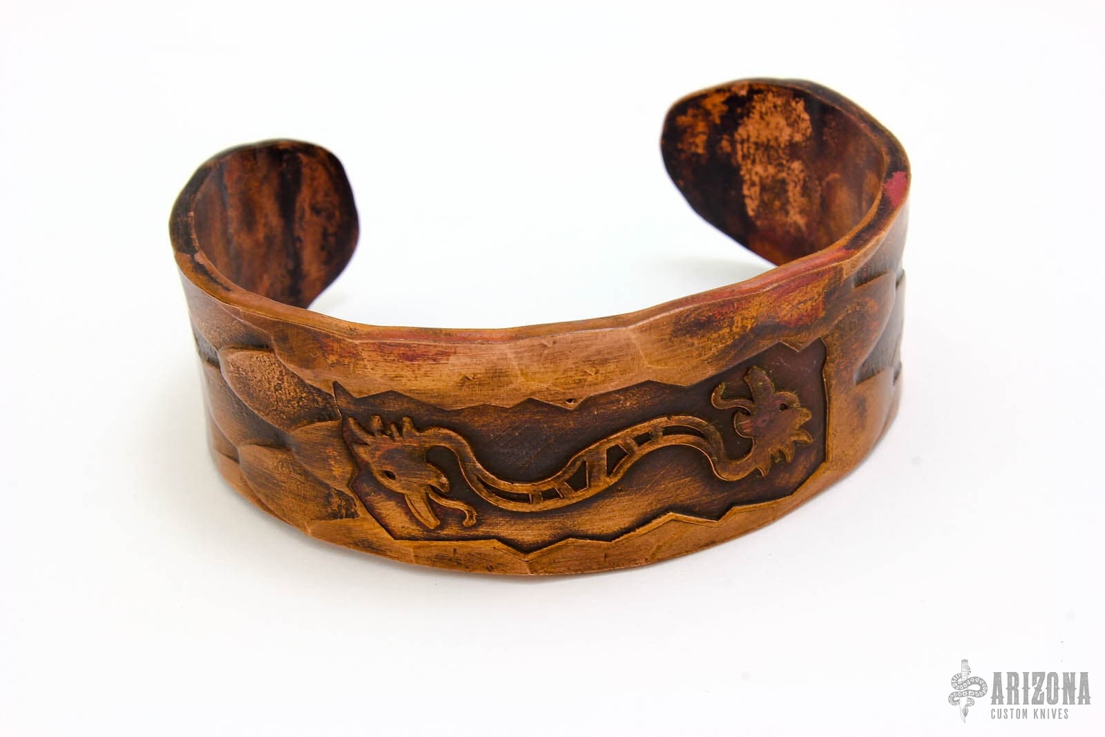 Double Dragon Copper Cuff Bracelet - Arizona Custom Knives