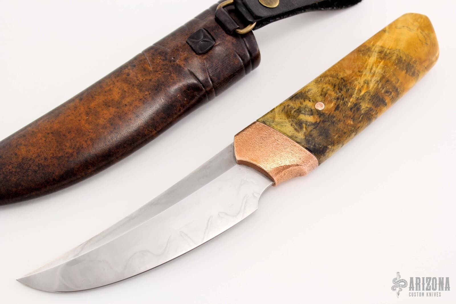 Double Hamon Upswept Buckeye Utility - Arizona Custom Knives
