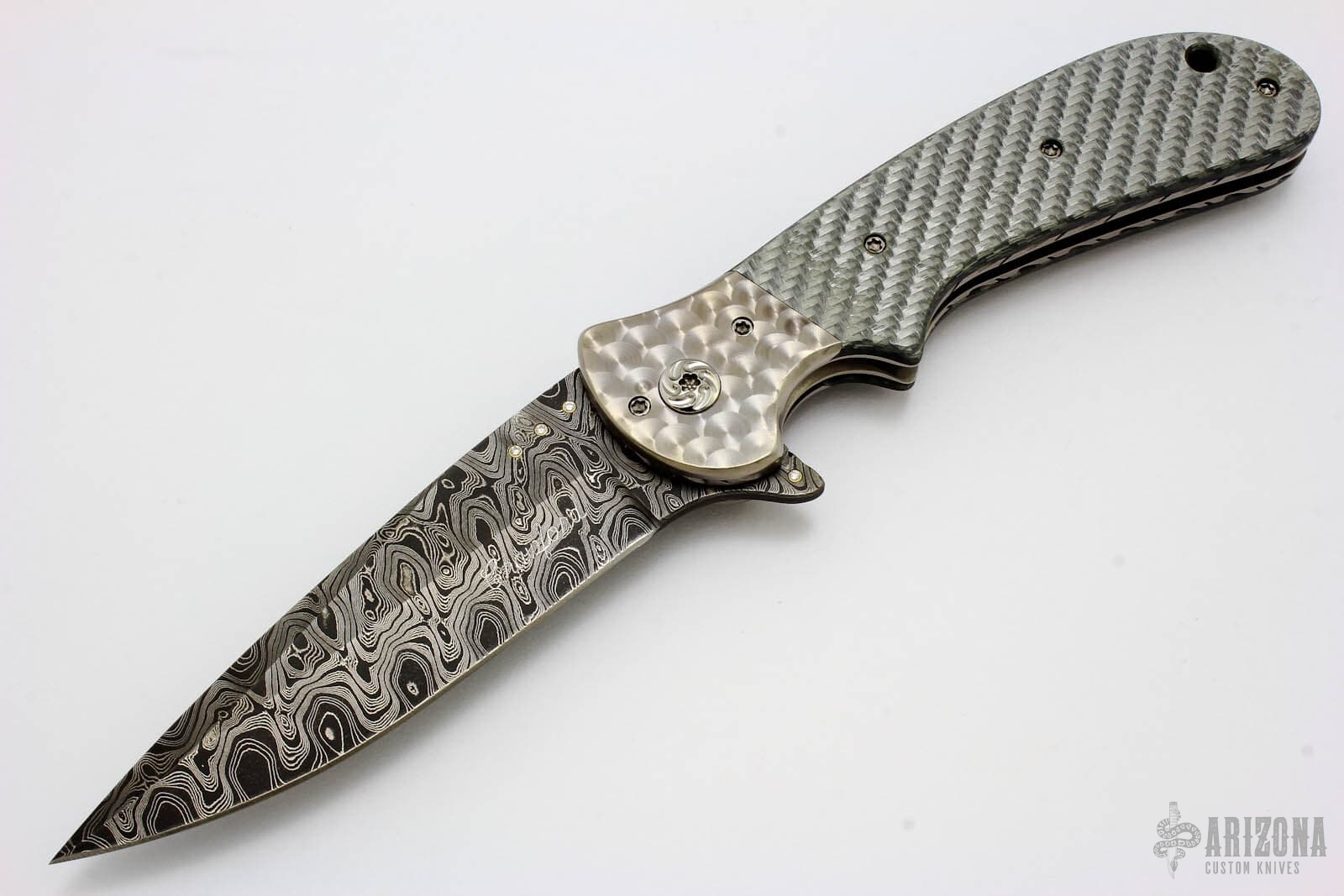 Dressed Flipper - 8 Diamond Inlays - Arizona Custom Knives