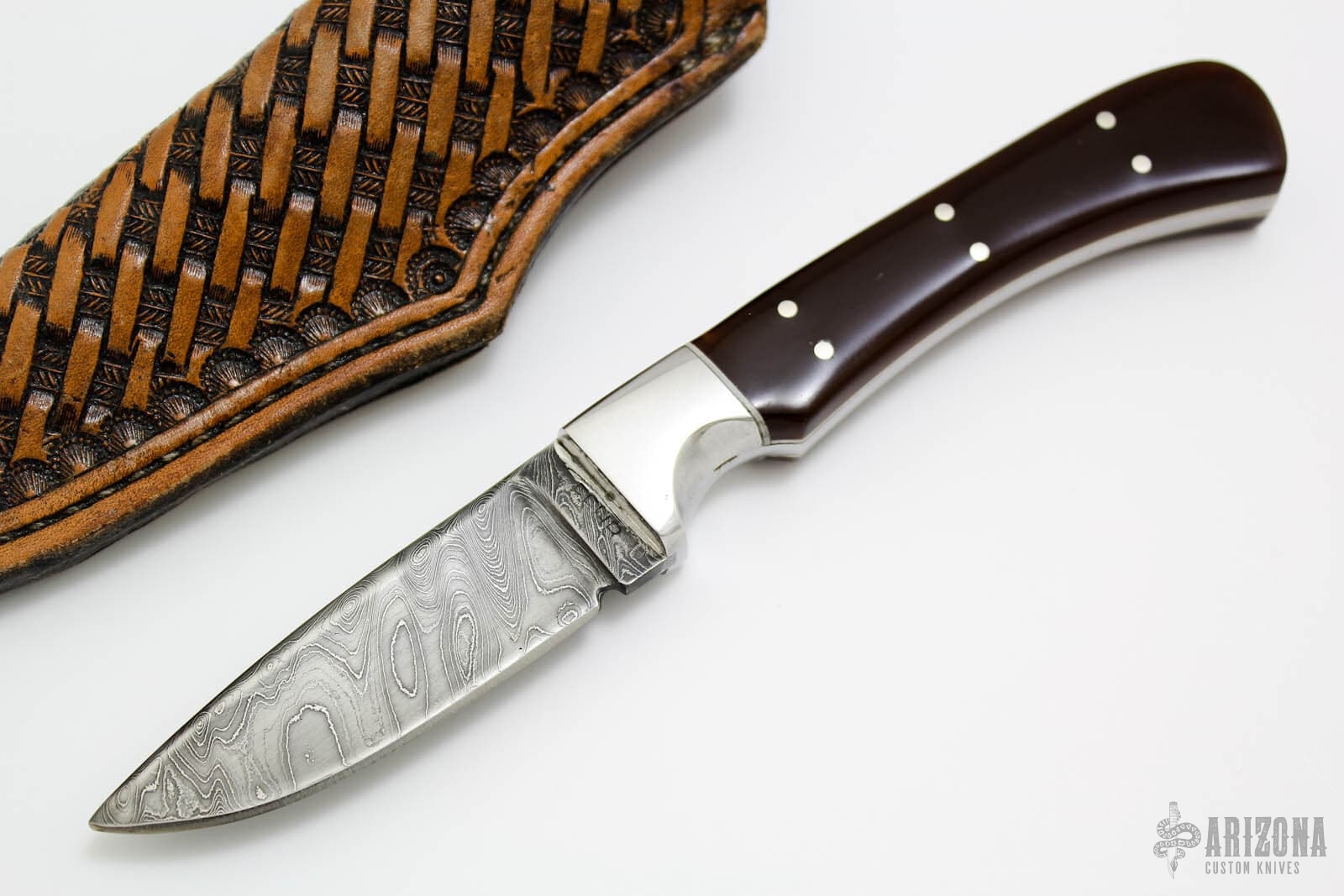 Drop Point Fixed Blade - Damascus - Arizona Custom Knives