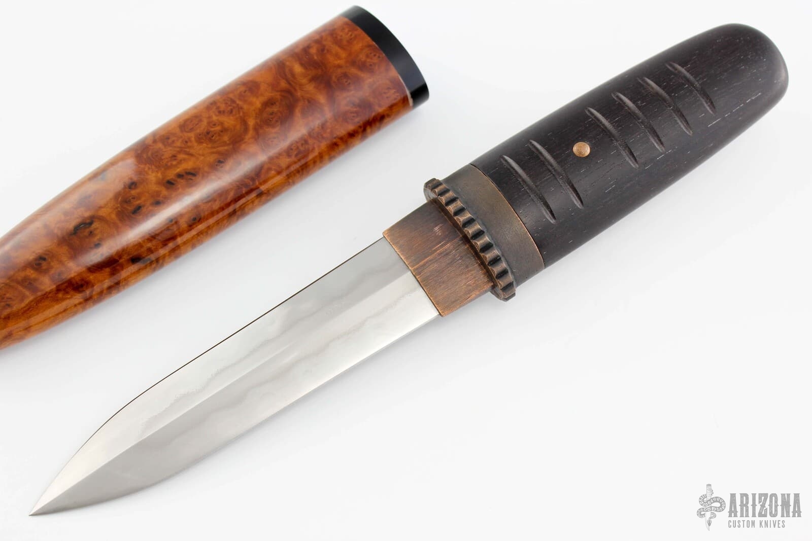 Ebony Dagger w/ Antiqued Copper - Arizona Custom Knives